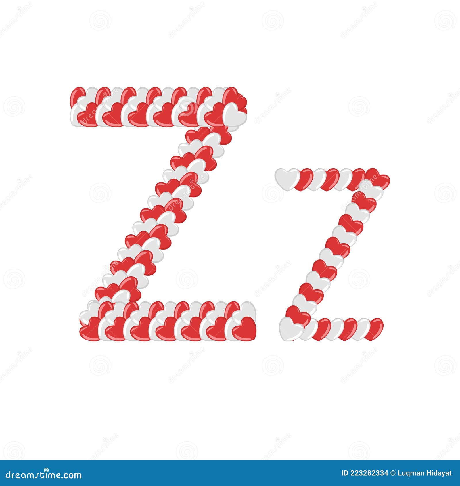 Vector Cartoon of `Z` Alphabet Letter in the Shape of Love Stock Vector ...