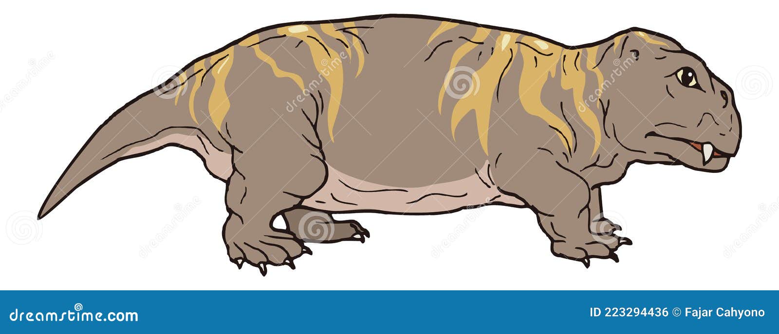 Lystrosaurus Dinosaur Ancient Vector Illustration Transparent ...