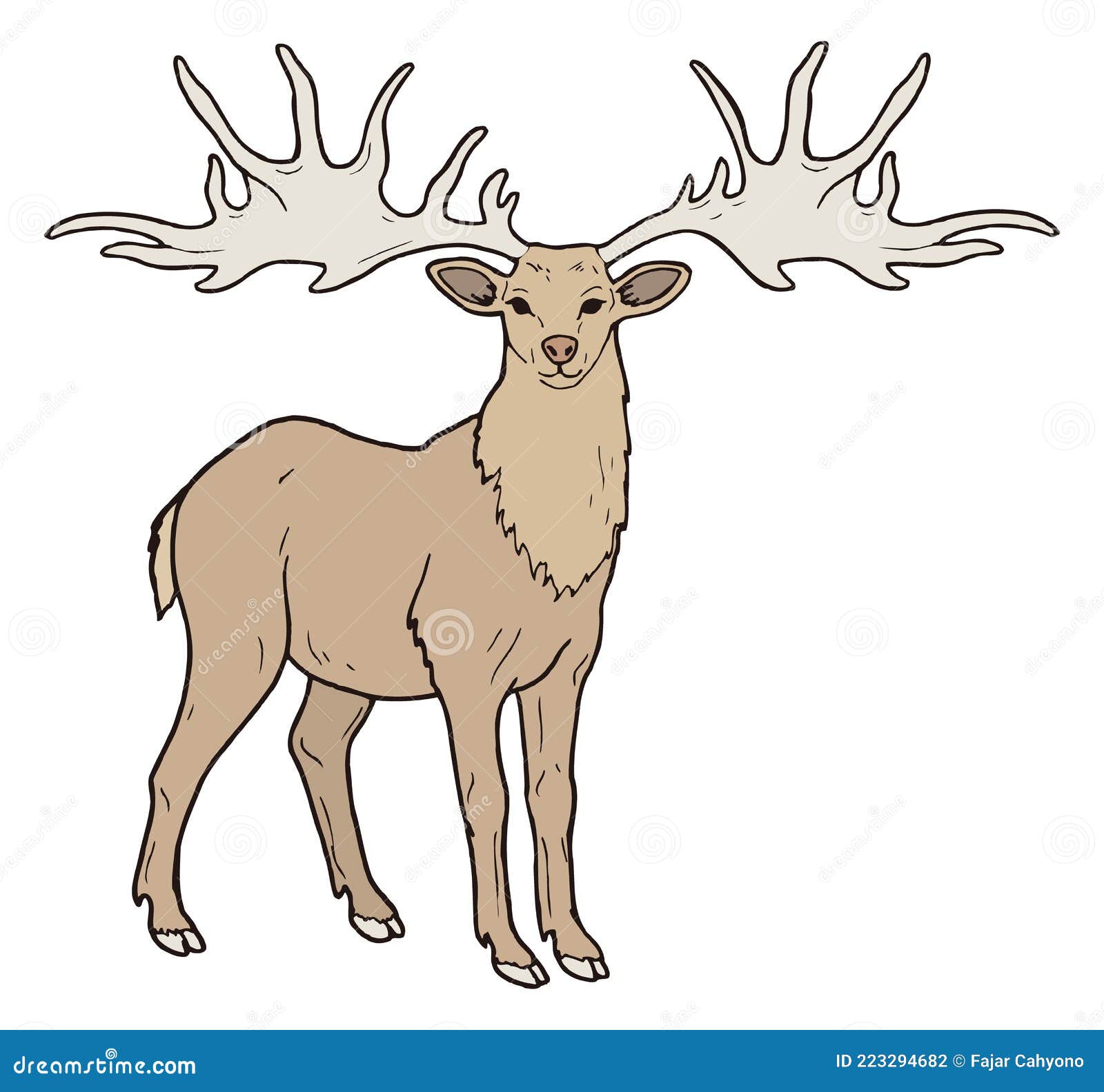 Megaloceros Deer Dinosaur Ancient Vector Illustration Transparent ...