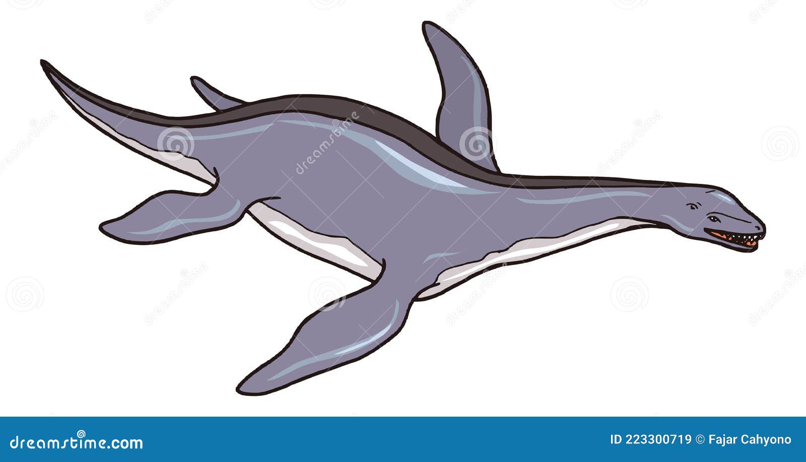 Plesiosaurus Vector Illustration In Cartoon Style For Kids ...