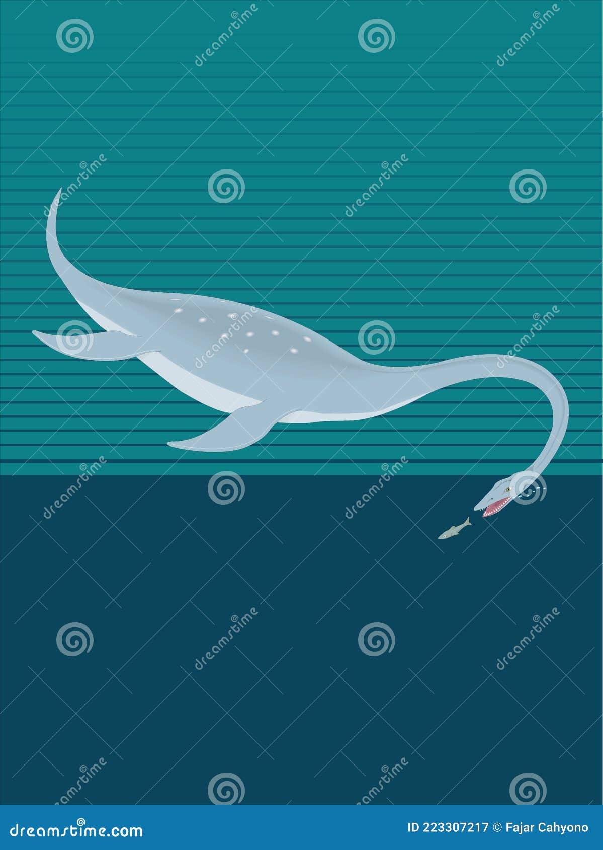 Plesiosaurus Swim Sea Dinosaur Ancient Vector Illustration Transparent ...