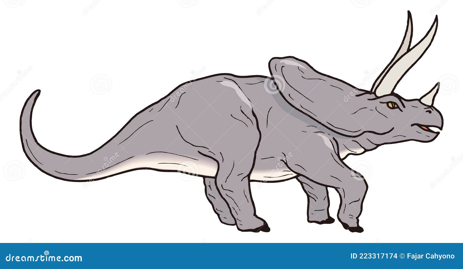 Dinosaur Torosaurus Royalty-Free Cartoon | CartoonDealer.com #58506482