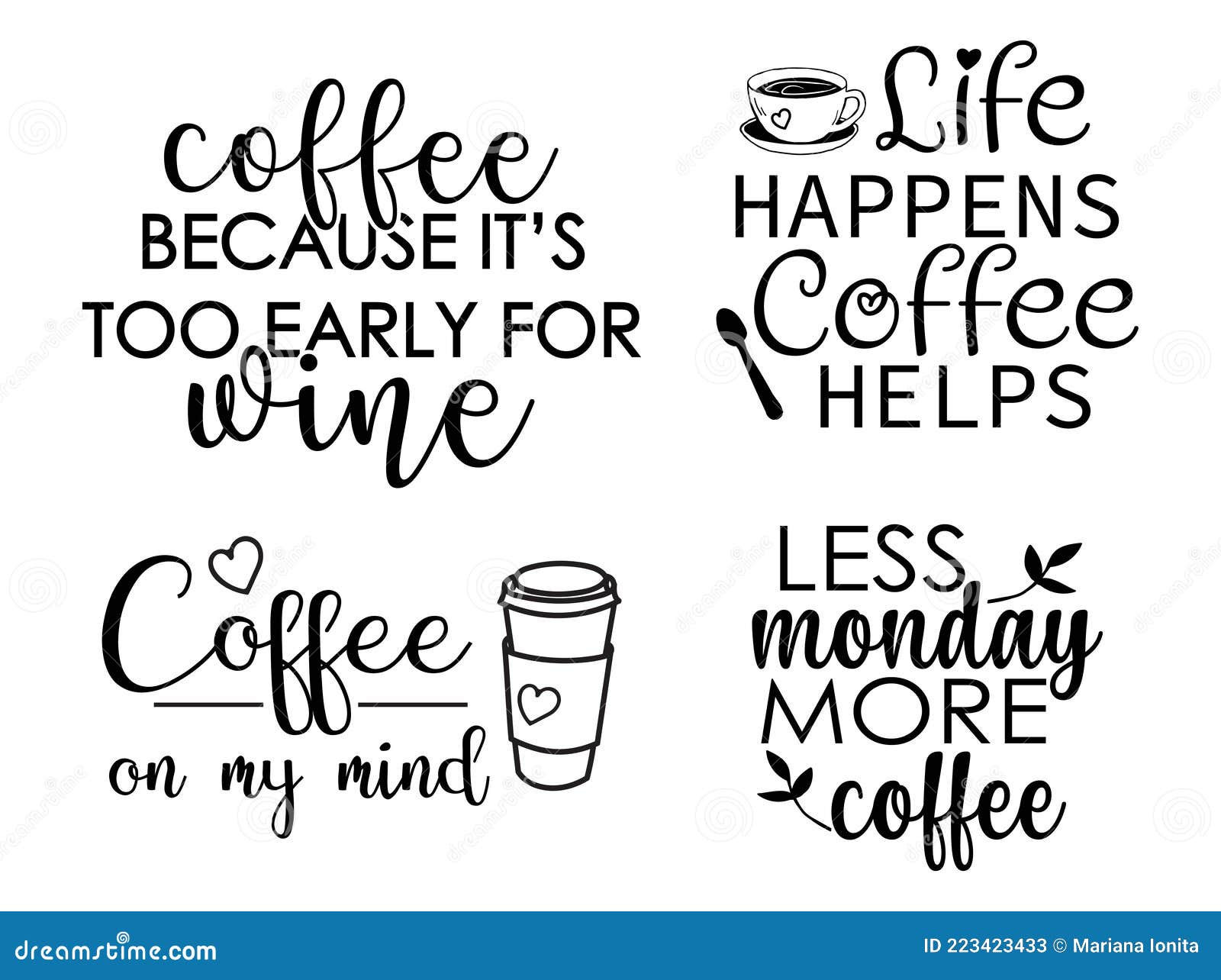 Sayings about Coffee - Decorative Vector Illustration Stock Vector ...
