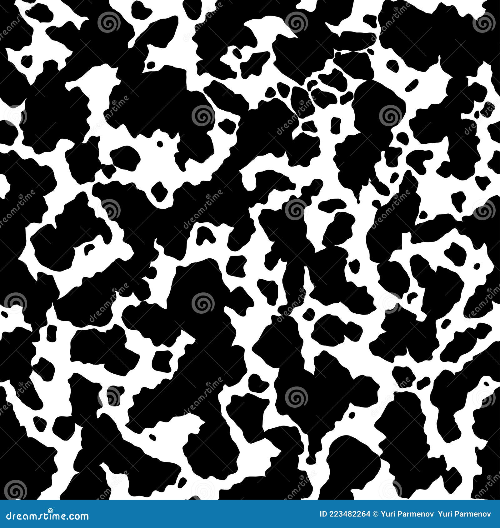 Cow Skin Texture, Black and White Spot Repeated Seamless Pattern ...