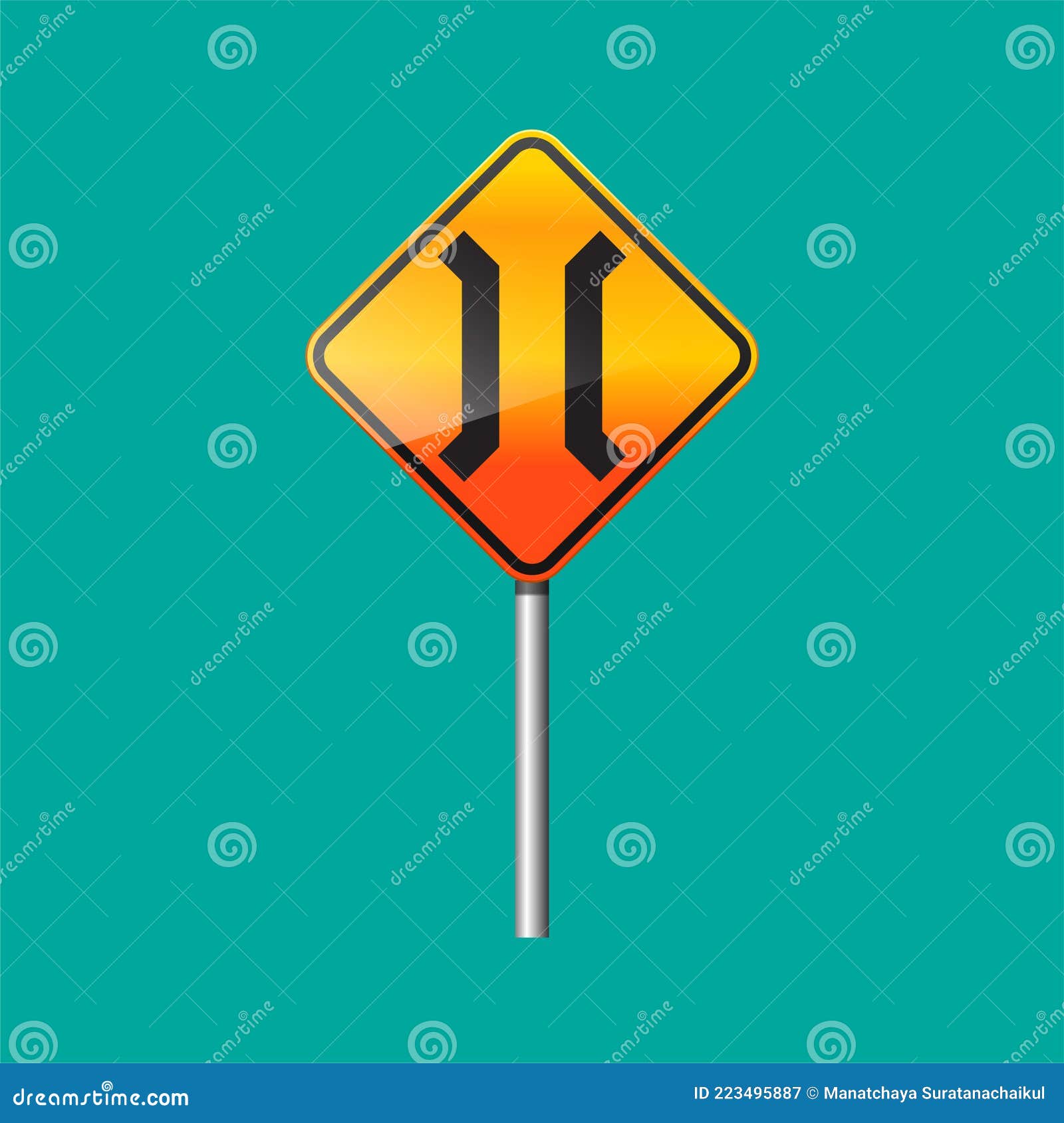 Narrow Bridge Sign Transparent Icon. Narrow Bridge Sign Symbol D ...