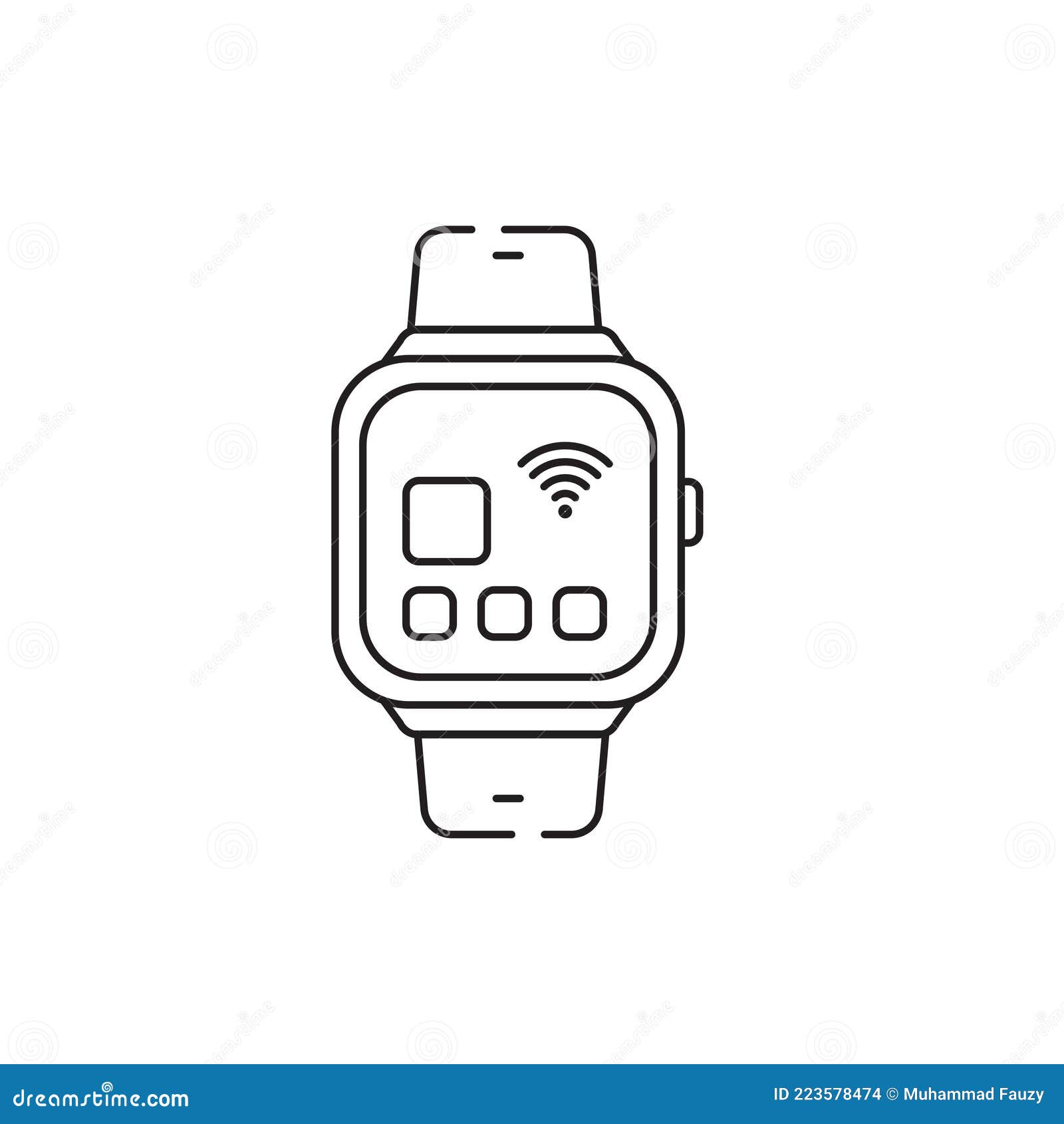 Line Style of Smartwatch Icon Stock Vector - Illustration of linear ...