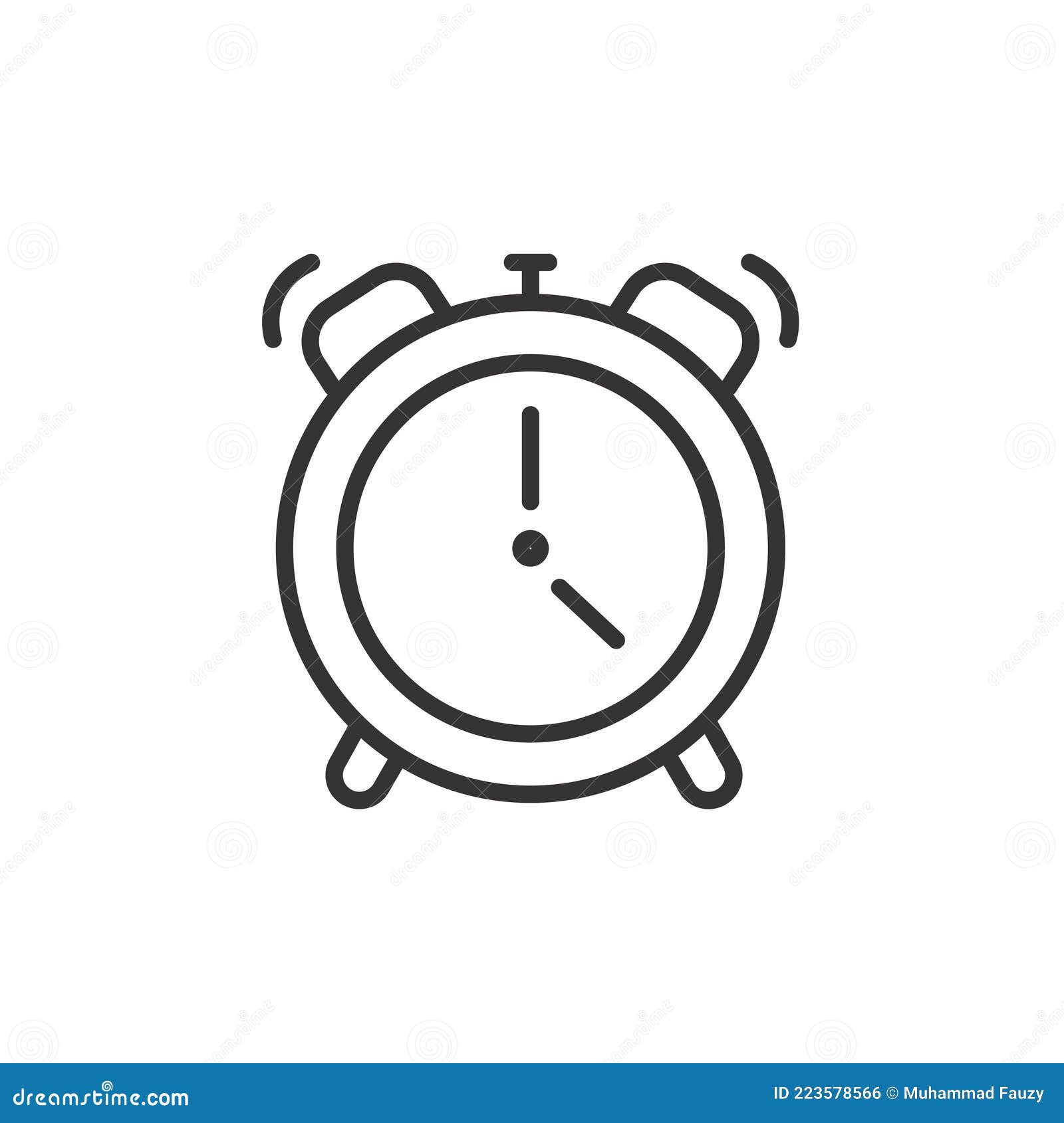 Line Style of Alarm Clock Icon Stock Vector - Illustration of graphic ...