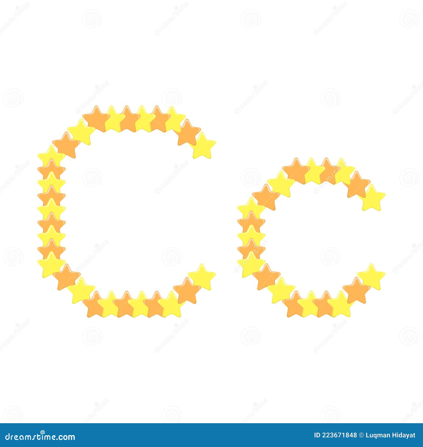 Vector Cartoon of `C` Alphabet Letter in the Shape of Star Stock Vector ...
