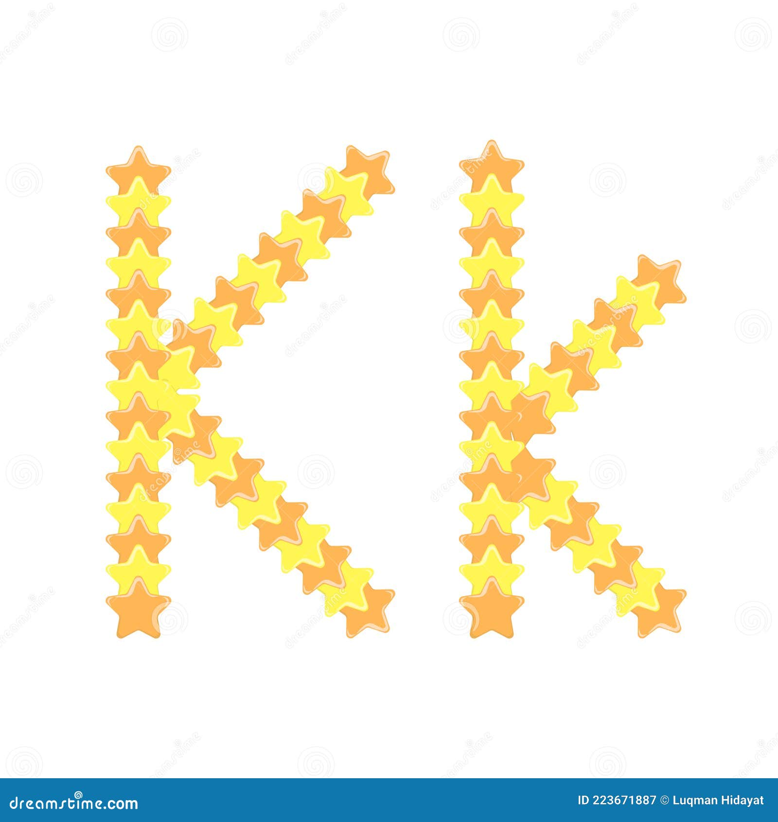 Vector Cartoon of `K` Alphabet Letter in the Shape of Star Stock Vector ...