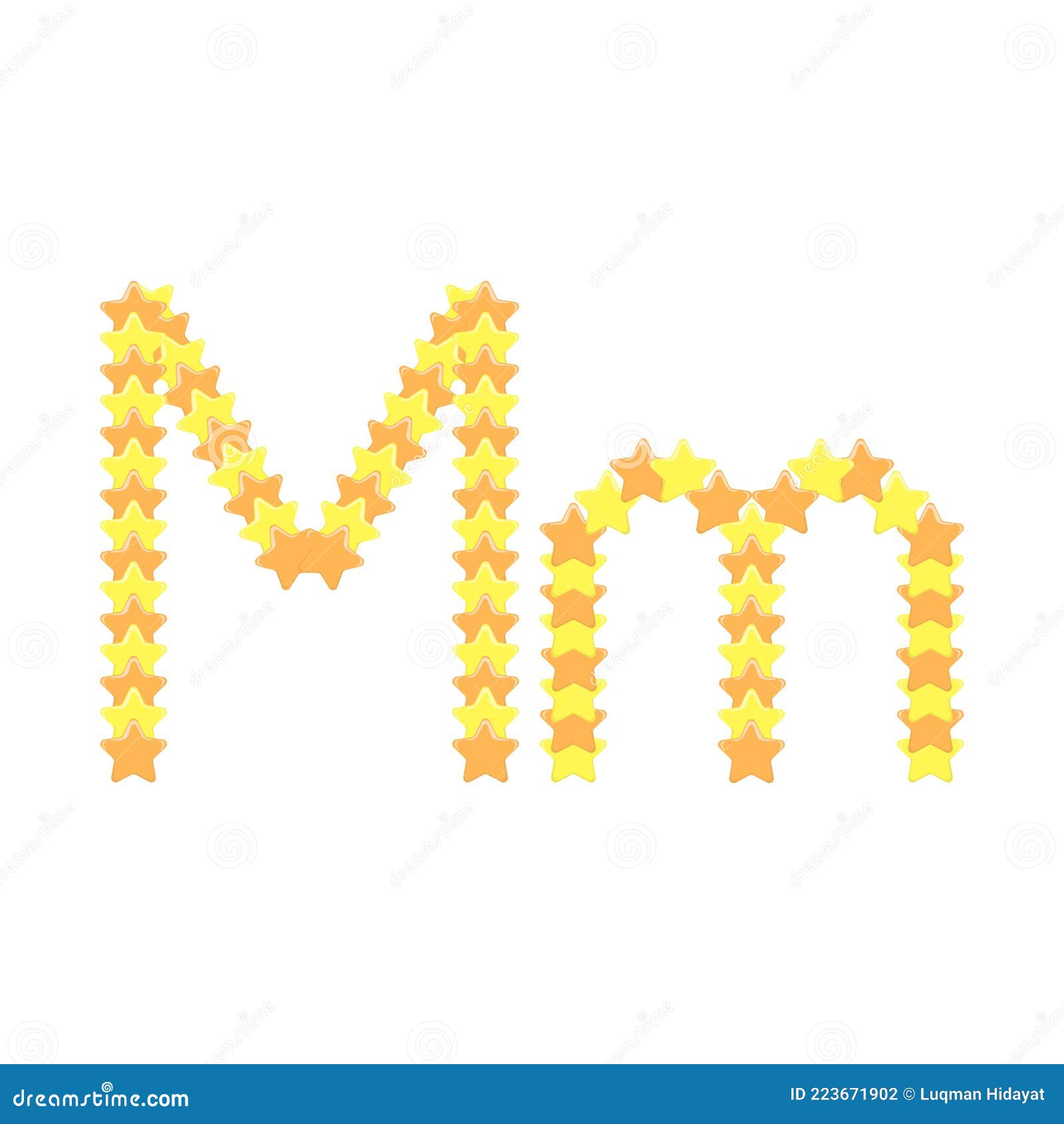 Vector Cartoon of `M` Alphabet Letter in the Shape of Star Stock Vector ...