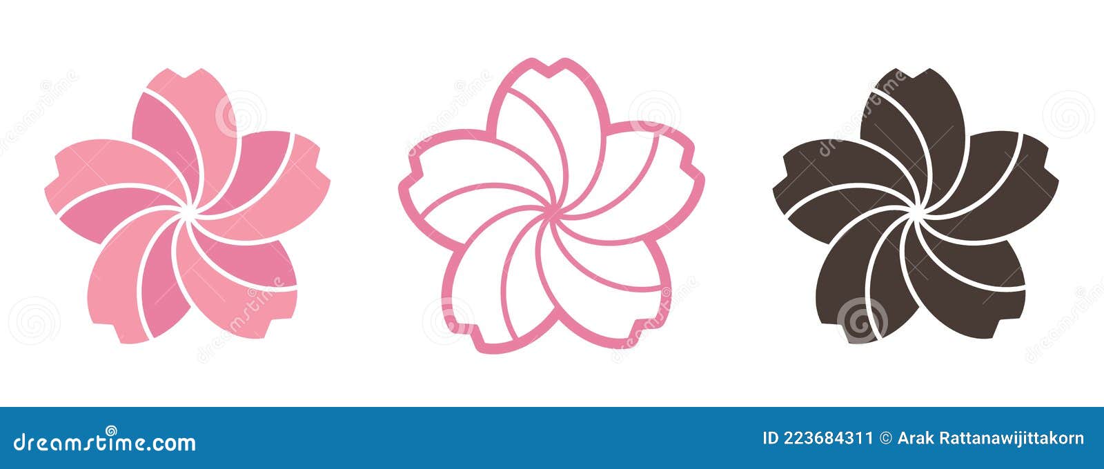 Sakura Japanese Flower Icon Graphic Vector Stock Vector - Illustration ...