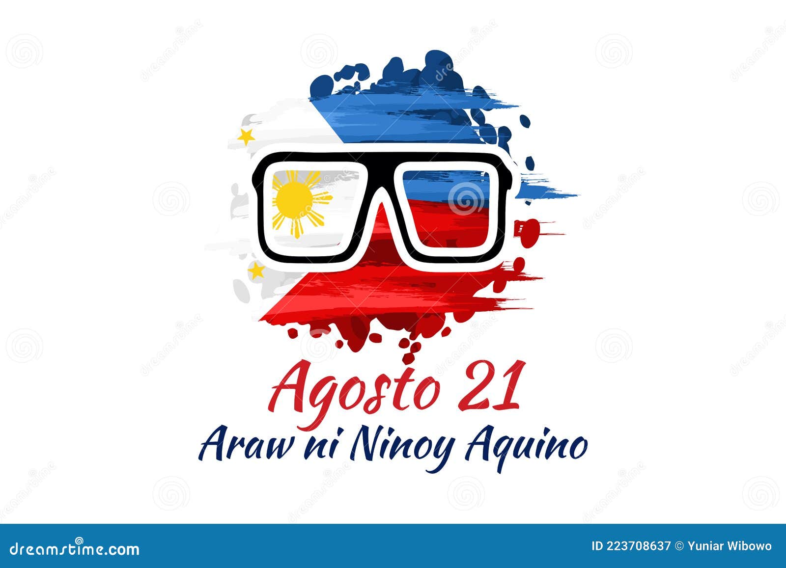 Translation: August 21, Ninoy Aquino Day. Happy Ninoy Aquino Day Vector ...