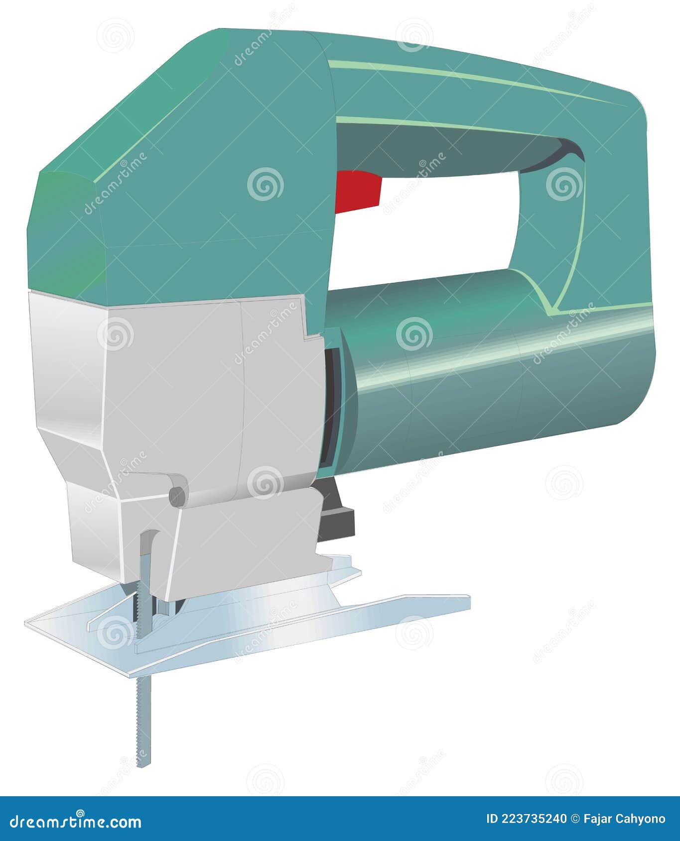 Green Jigsaw Tool Vector Illustration Transparent Background Stock ...