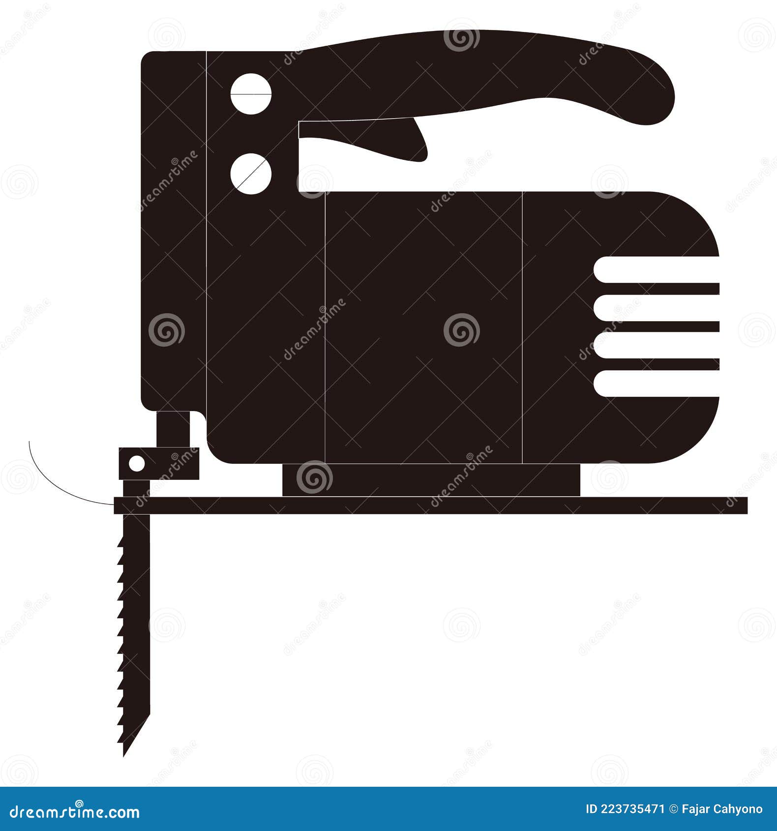 Jigsaw Tool Line Art Vector Illustration Transparent Background Stock ...