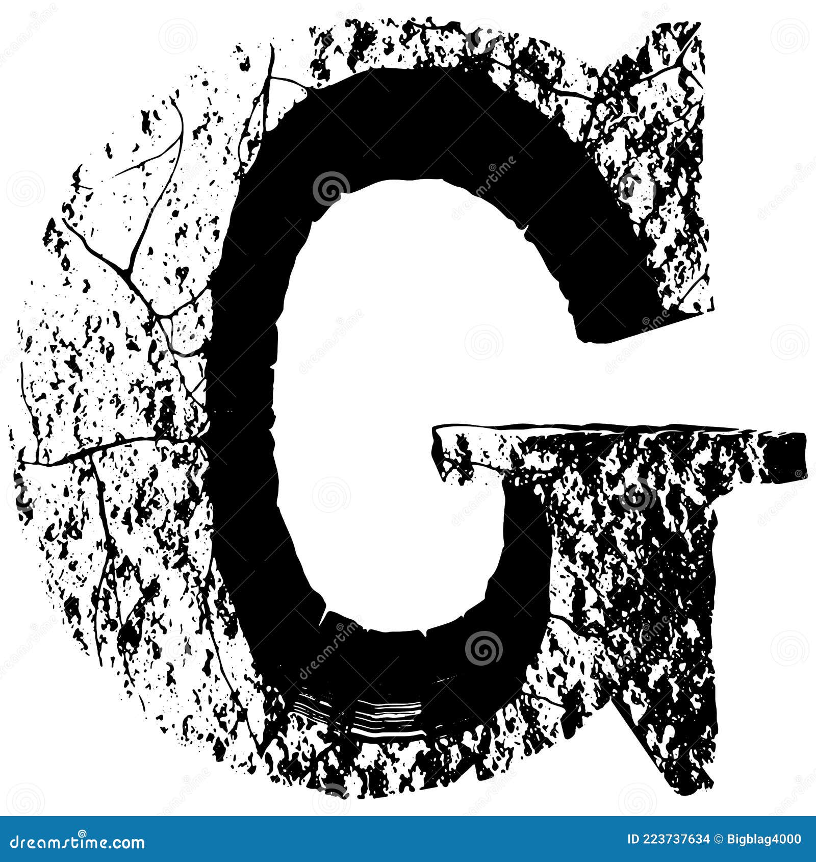 3D Grunge Stone Letter.Art Font. Stock Illustration - Illustration of ...