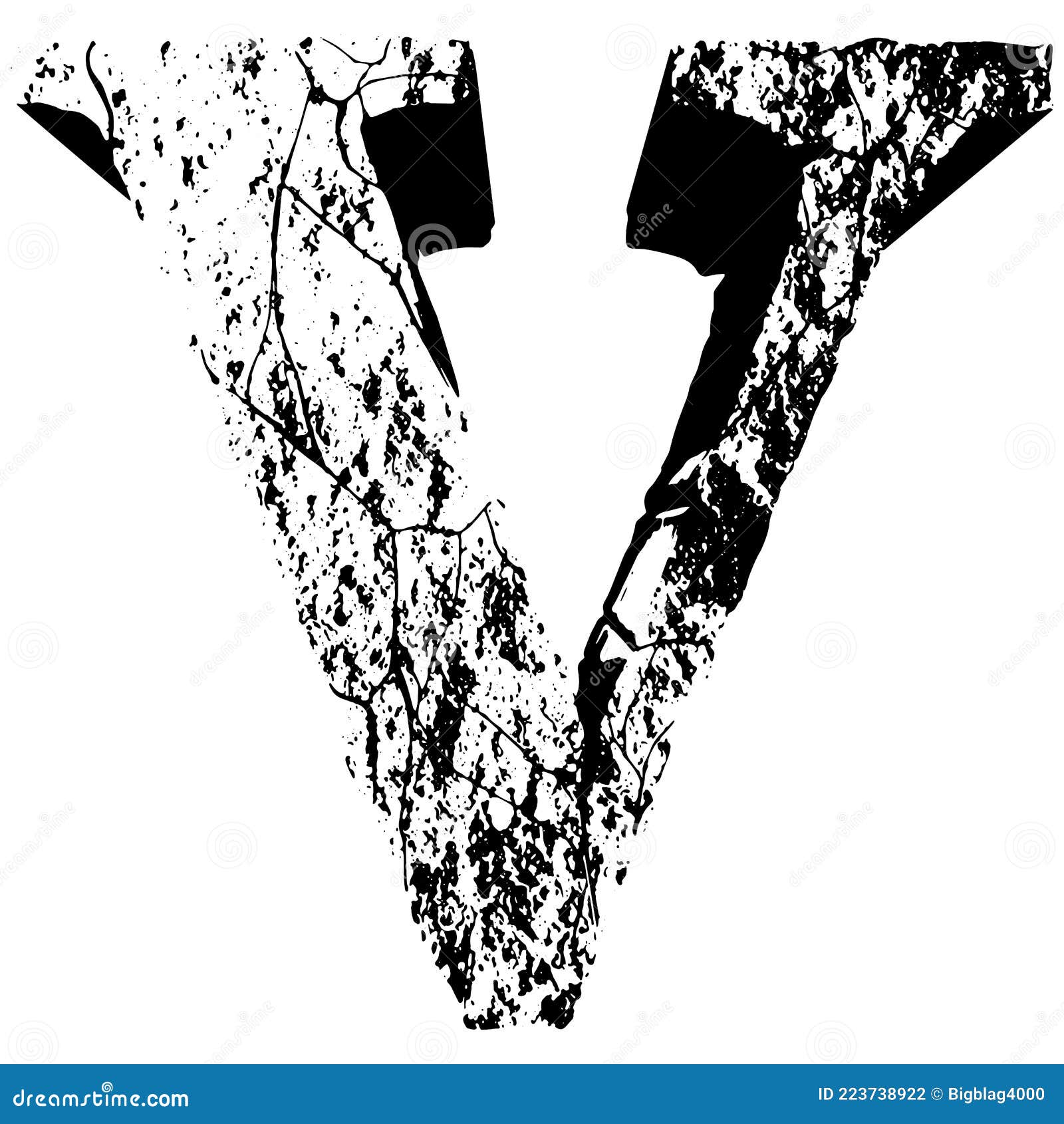 3D Grunge Stone Letter.Art Font. Stock Vector - Illustration of black ...