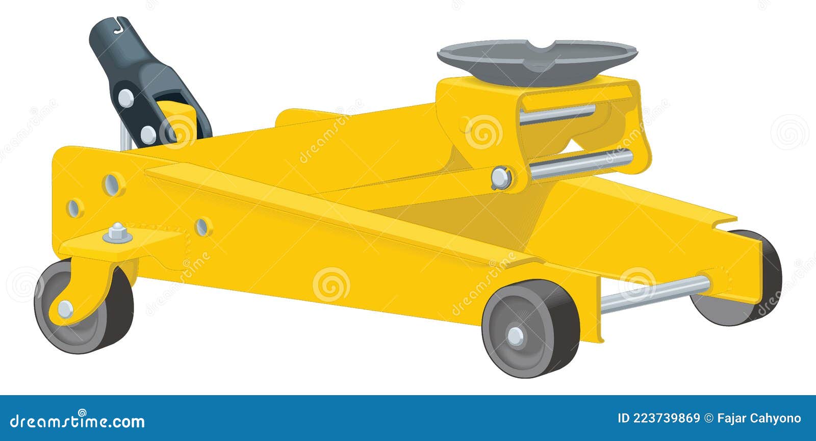 Yellow Floor Jack Tool Vector Illustration Transparent Background Stock ...