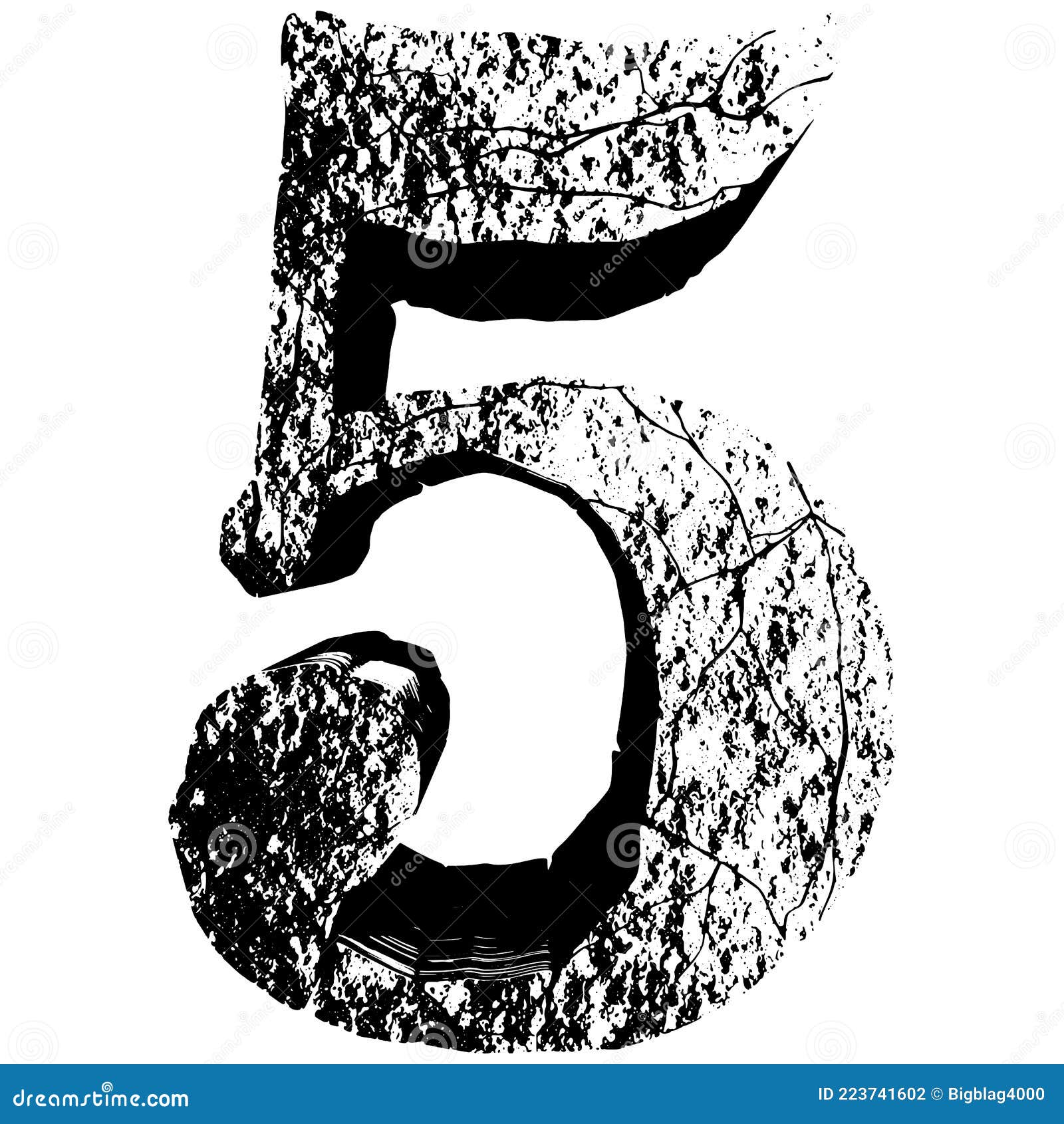 3D Grunge Stone Number.Art Font. Stock Illustration - Illustration of ...