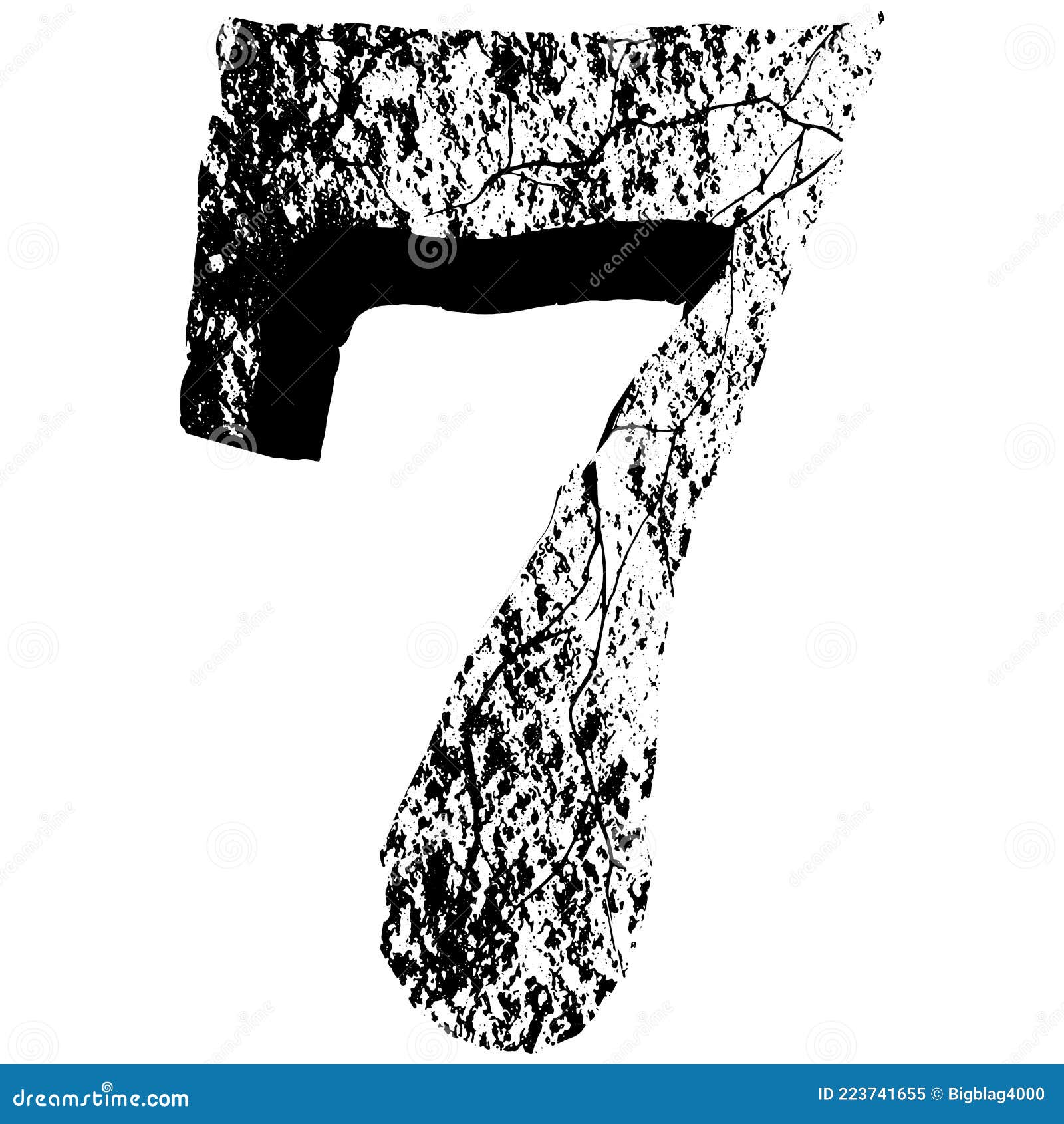 3D Grunge Stone Number.Art Font. Stock Illustration - Illustration of ...