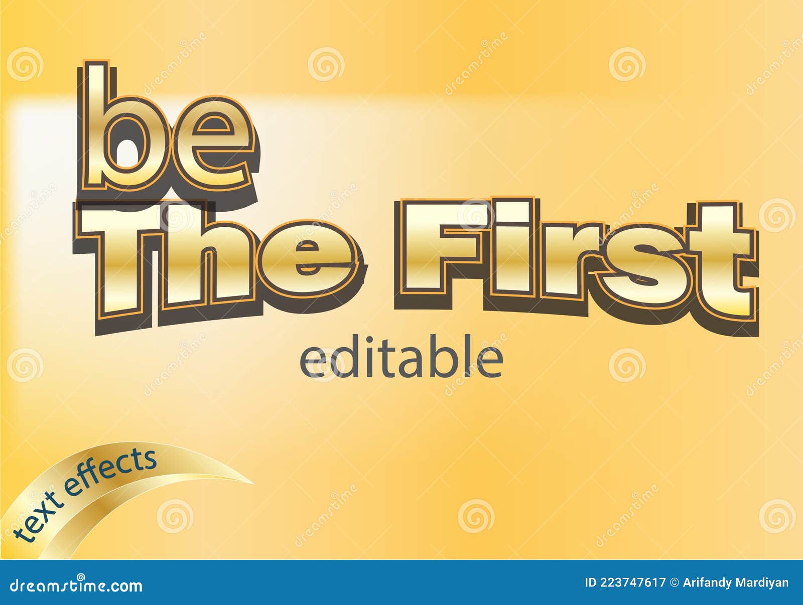 The word BE the FIRST. stock vector. Illustration of card - 223747617