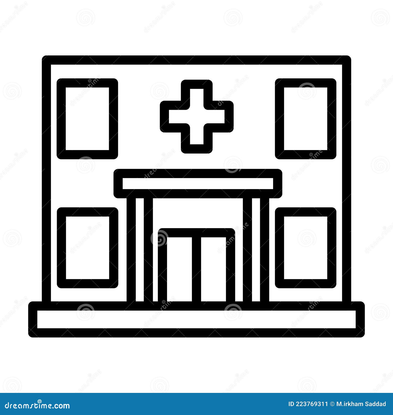 Hospital Outline Icon Cartoon Vector | CartoonDealer.com #70692605