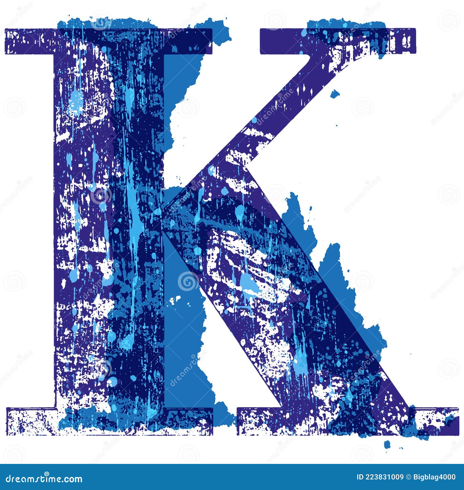 Grunge Stamped Uppercase Letter.High Detailed Vector Offset Font. Stock ...