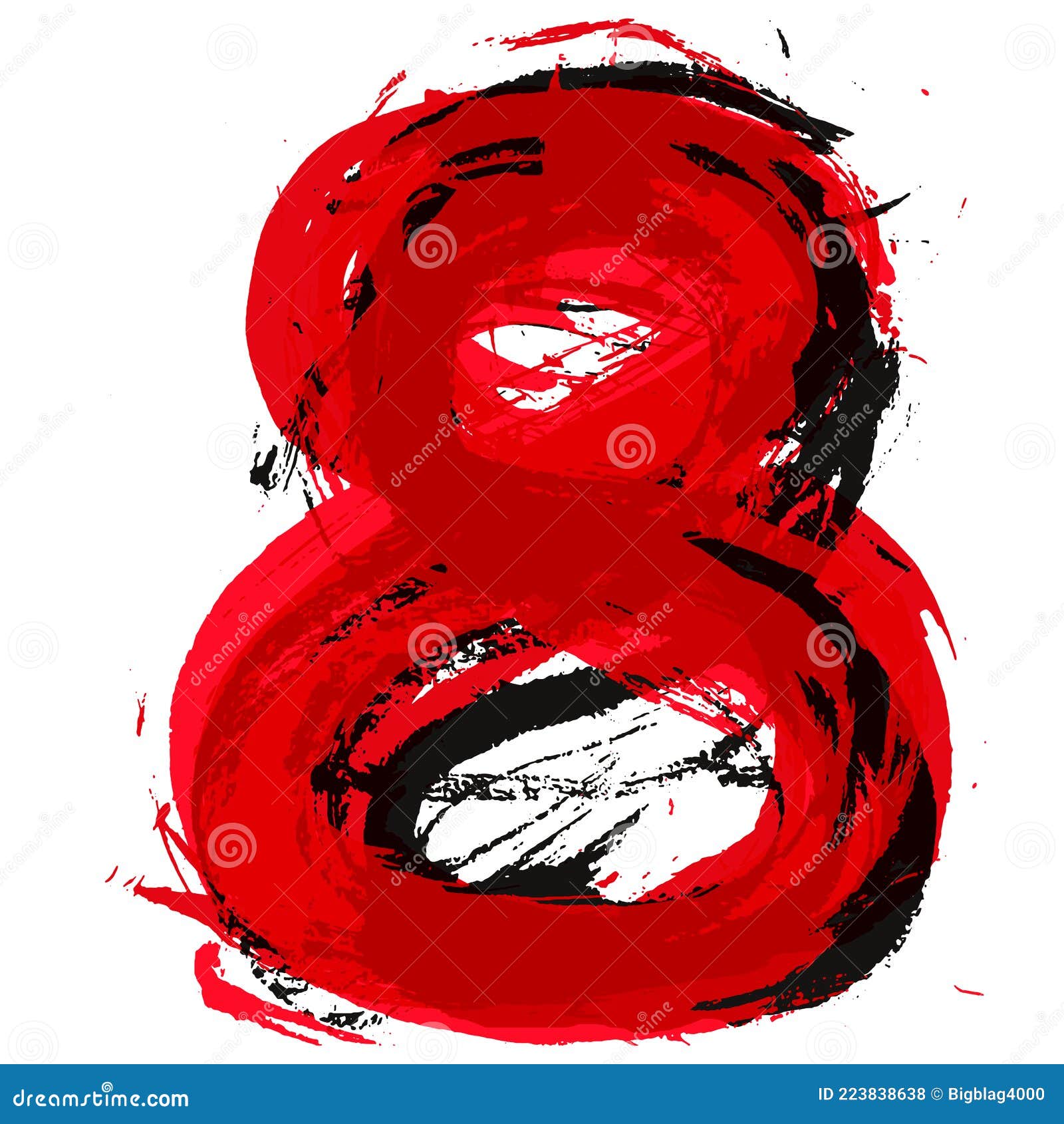 Paintbrush Number.Vector Brush Paint Lettering. Stock Illustration ...