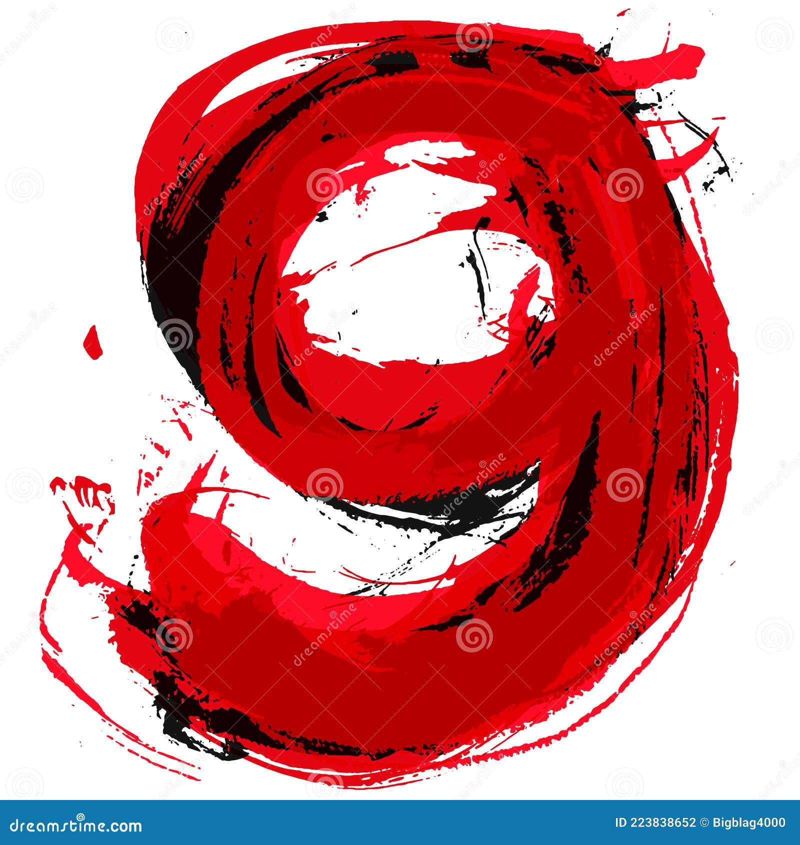 Paintbrush Number.Vector Brush Paint Lettering. Stock Illustration ...