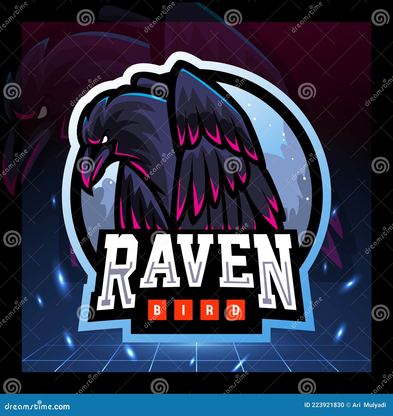Raven Mascot. Esport Logo Design Stock Vector - Illustration of badge ...