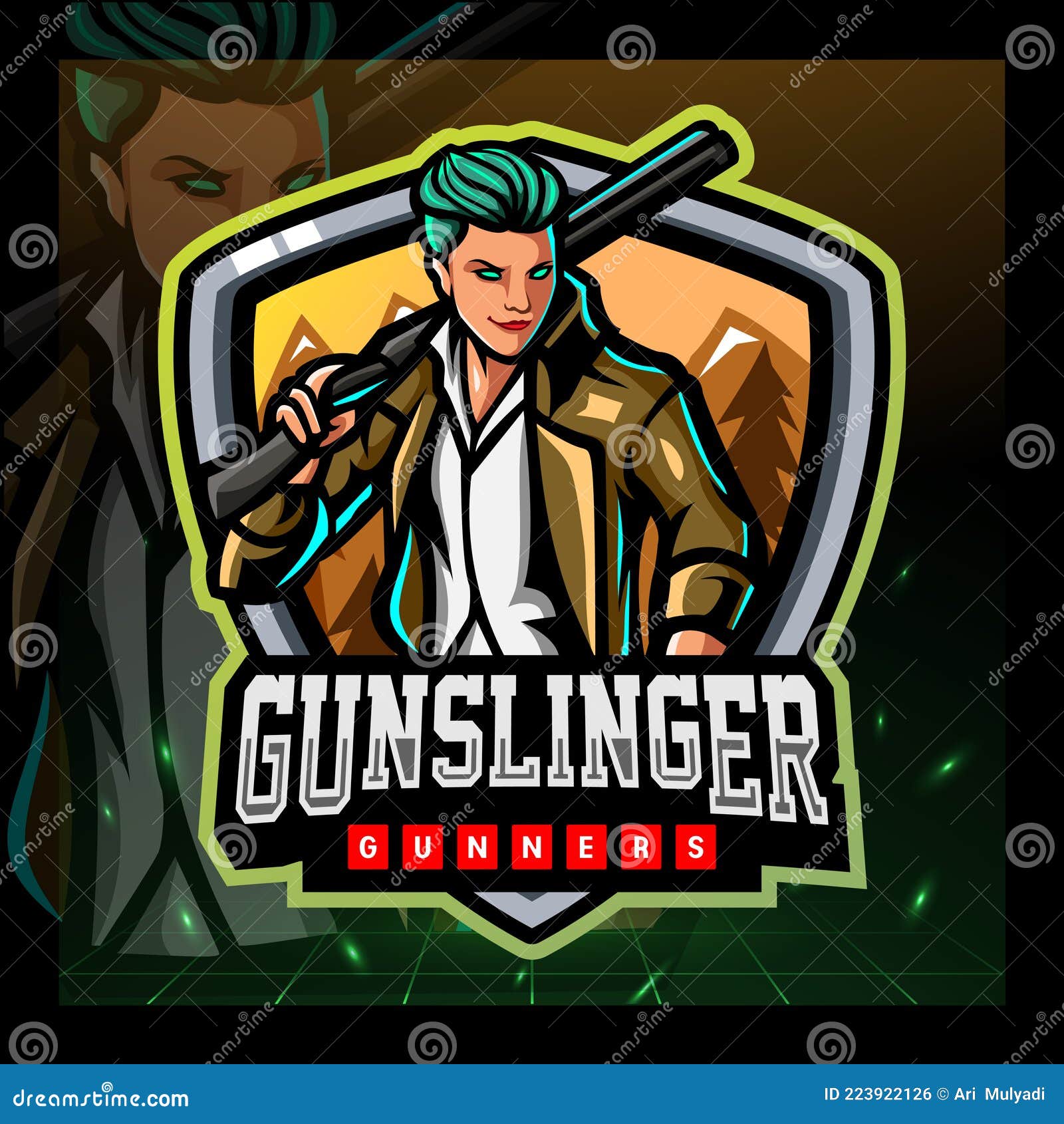 Gunslinger Mascot. Esport Logo Design Stock Vector - Illustration of ...