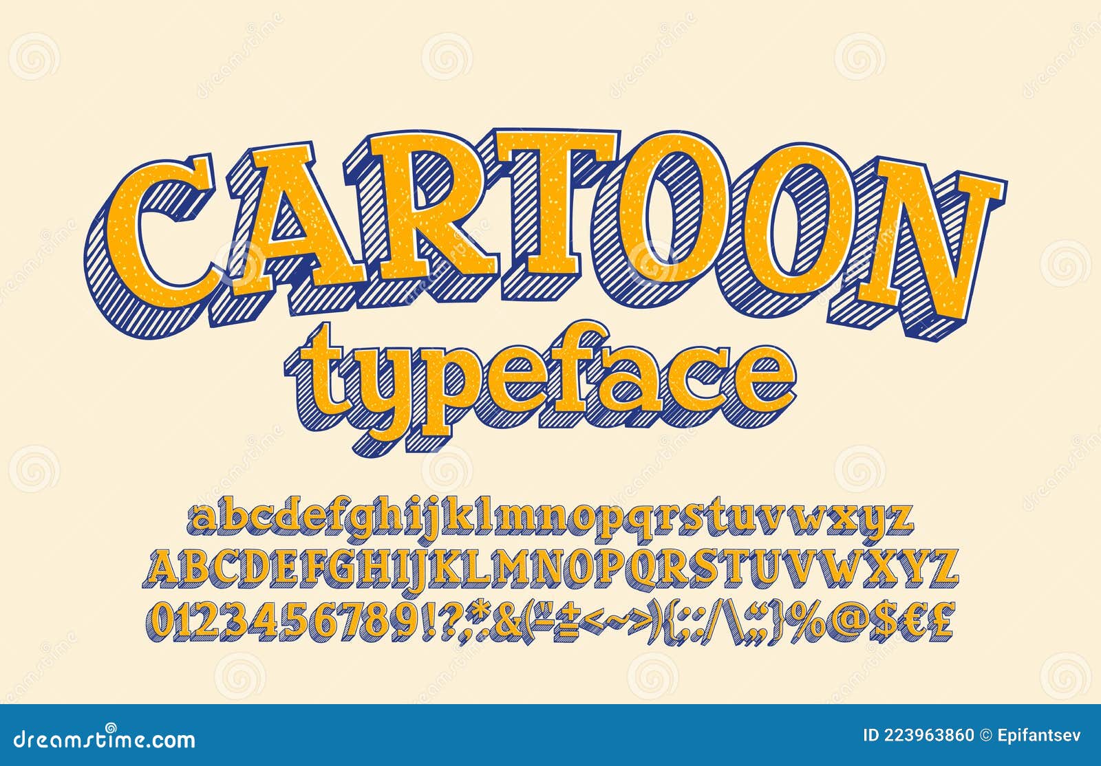 Cartoon Alphabet Font. Hand Drawn Uppercase and Lowercase Letters ...