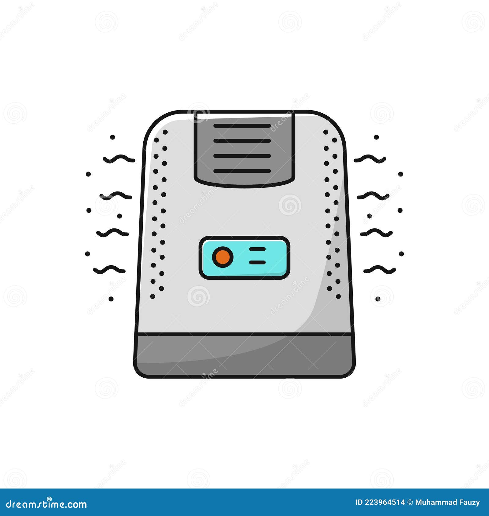 Air Purifier Cartoon Illustration Isolated on White Background Stock ...