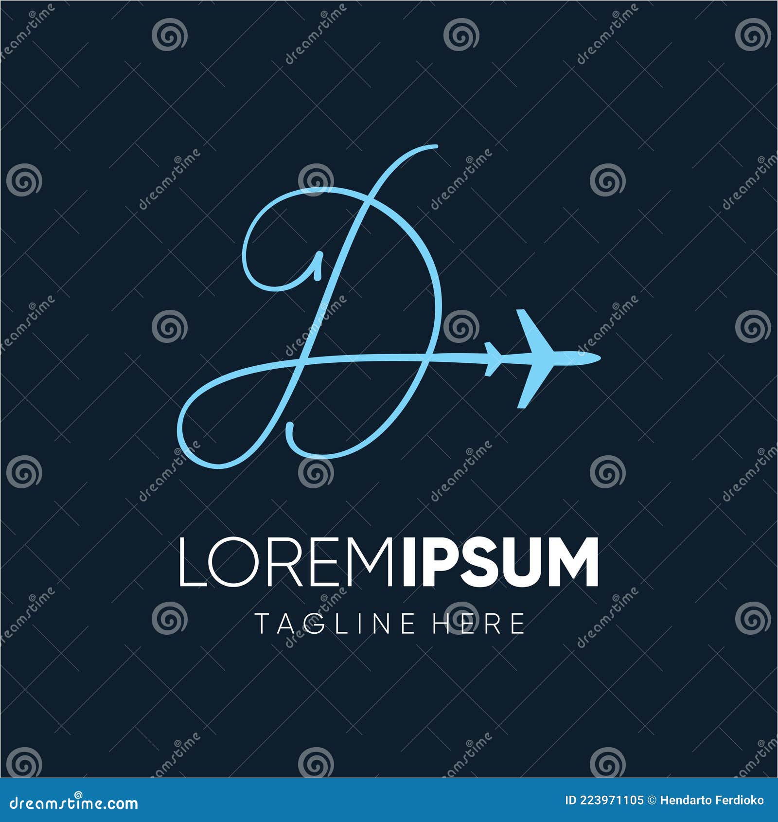 Letter D Initial Jet Plane Logo Design Vector Icon Emblem Illustration ...