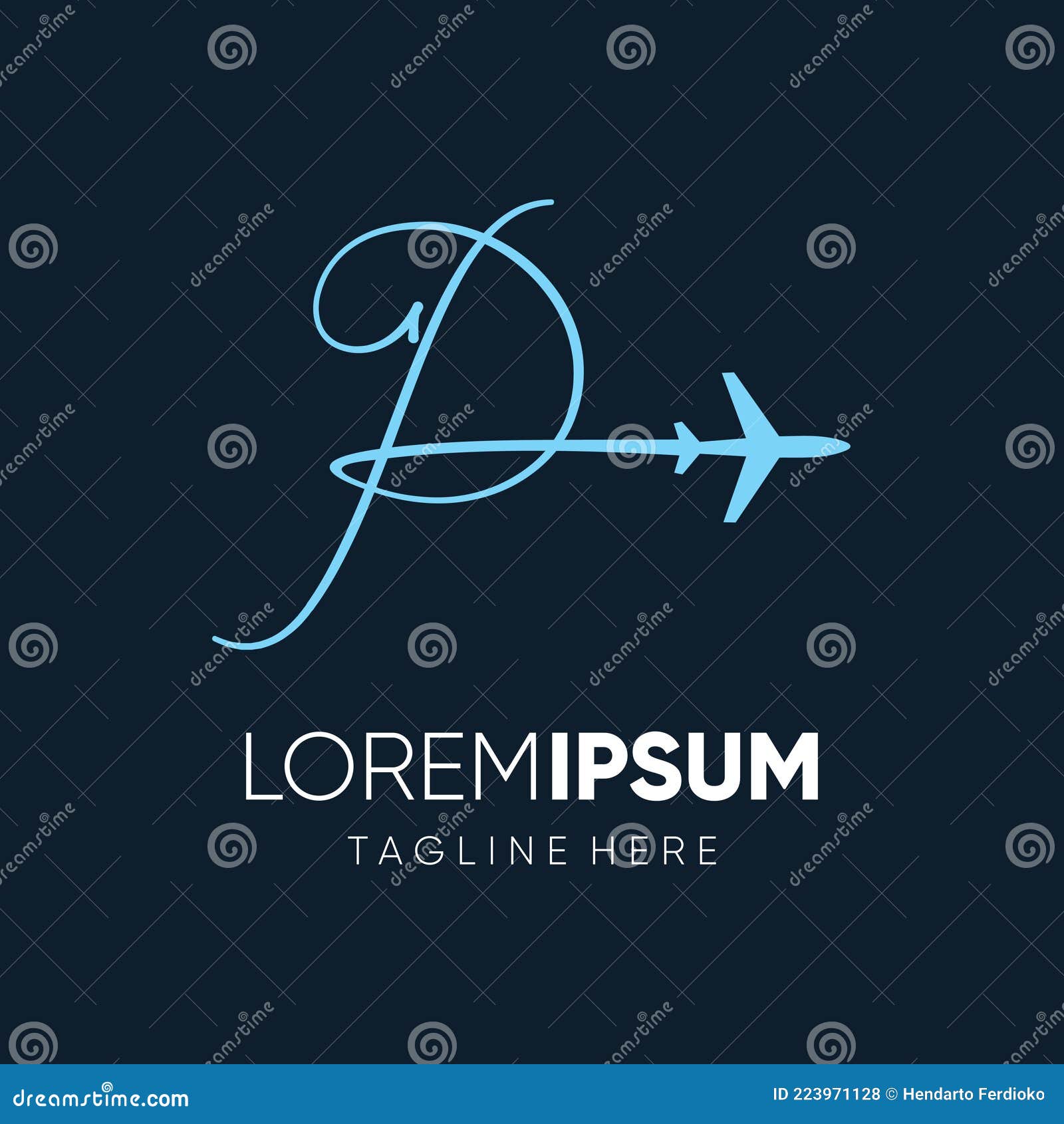 Letter P Initial Jet Plane Logo Design Vector Icon Emblem Illustration ...