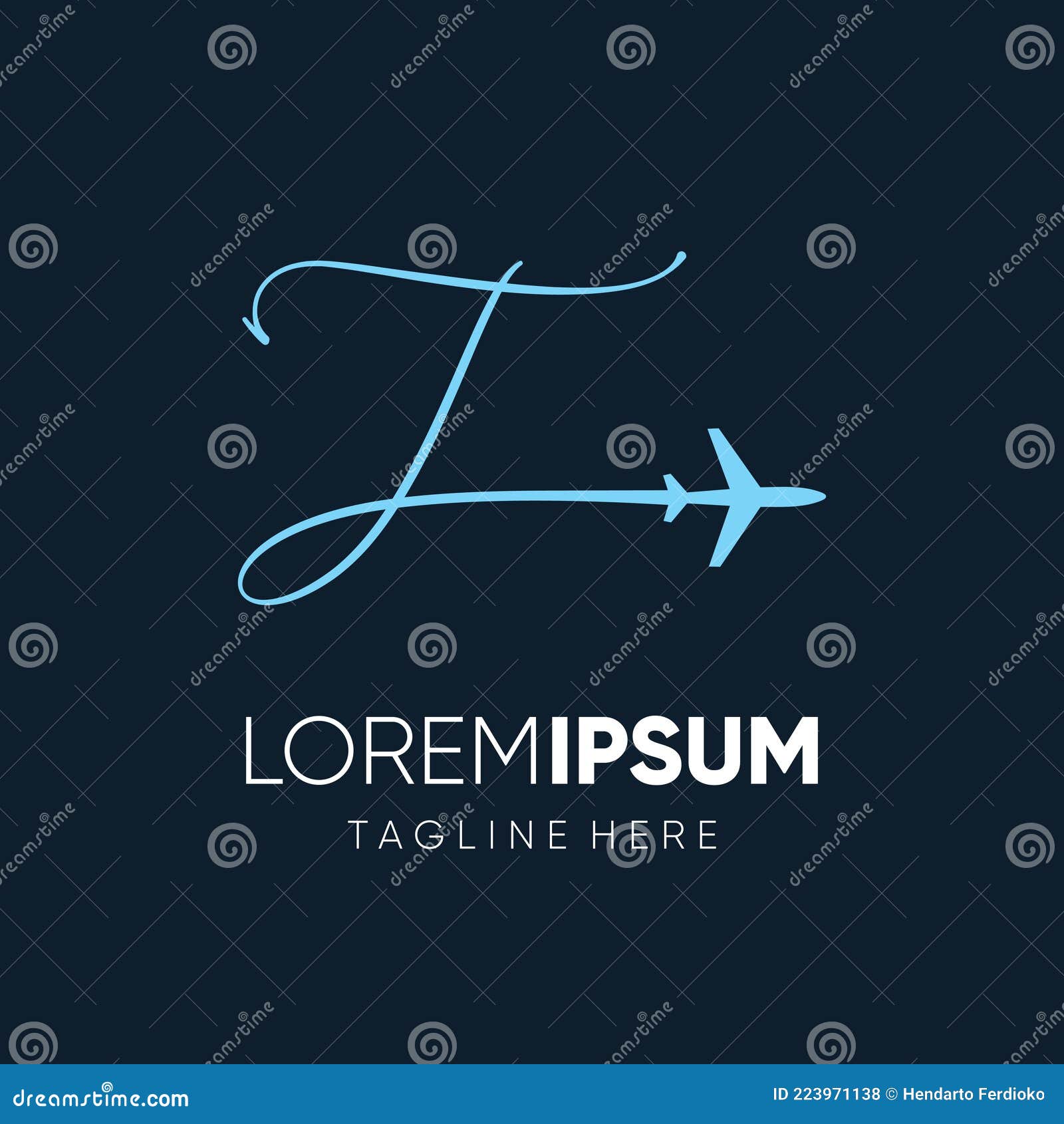 Letter T Initial Jet Plane Logo Design Vector Icon Emblem Illustration ...
