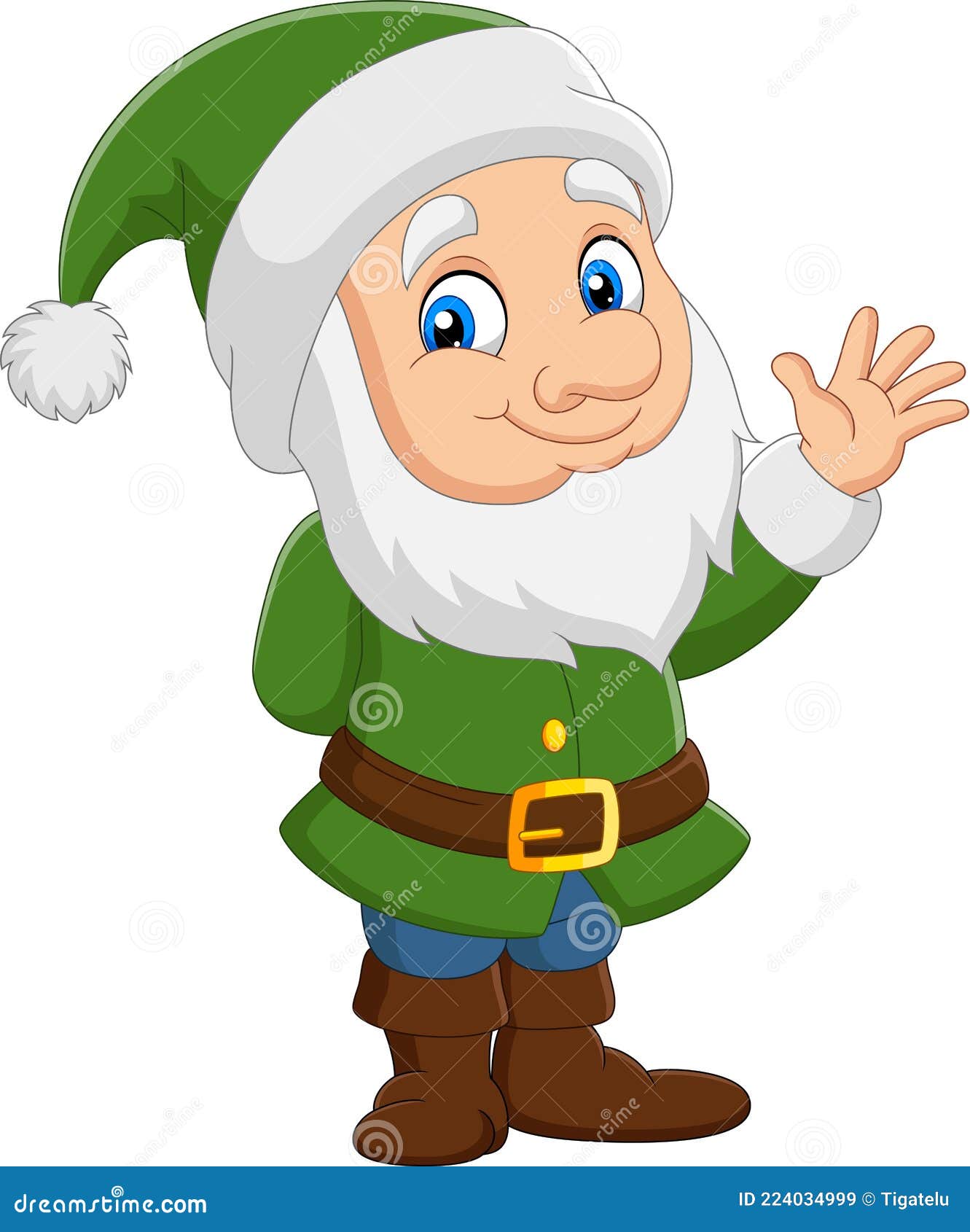 Cartoon Happy Dwarf Waving Hand Stock Vector - Illustration of funny ...