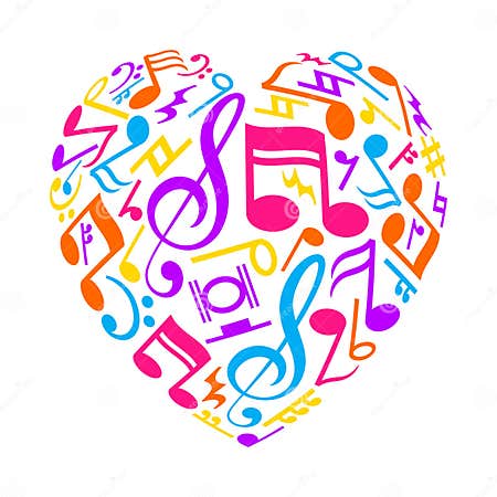Music Notes Clipart Heart Sign Stock Vector - Illustration of ...