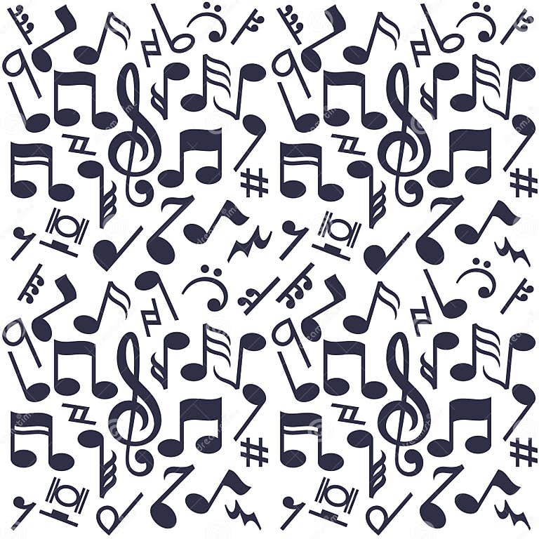 Music Notes Seamless Pattern Background Stock Vector - Illustration of ...