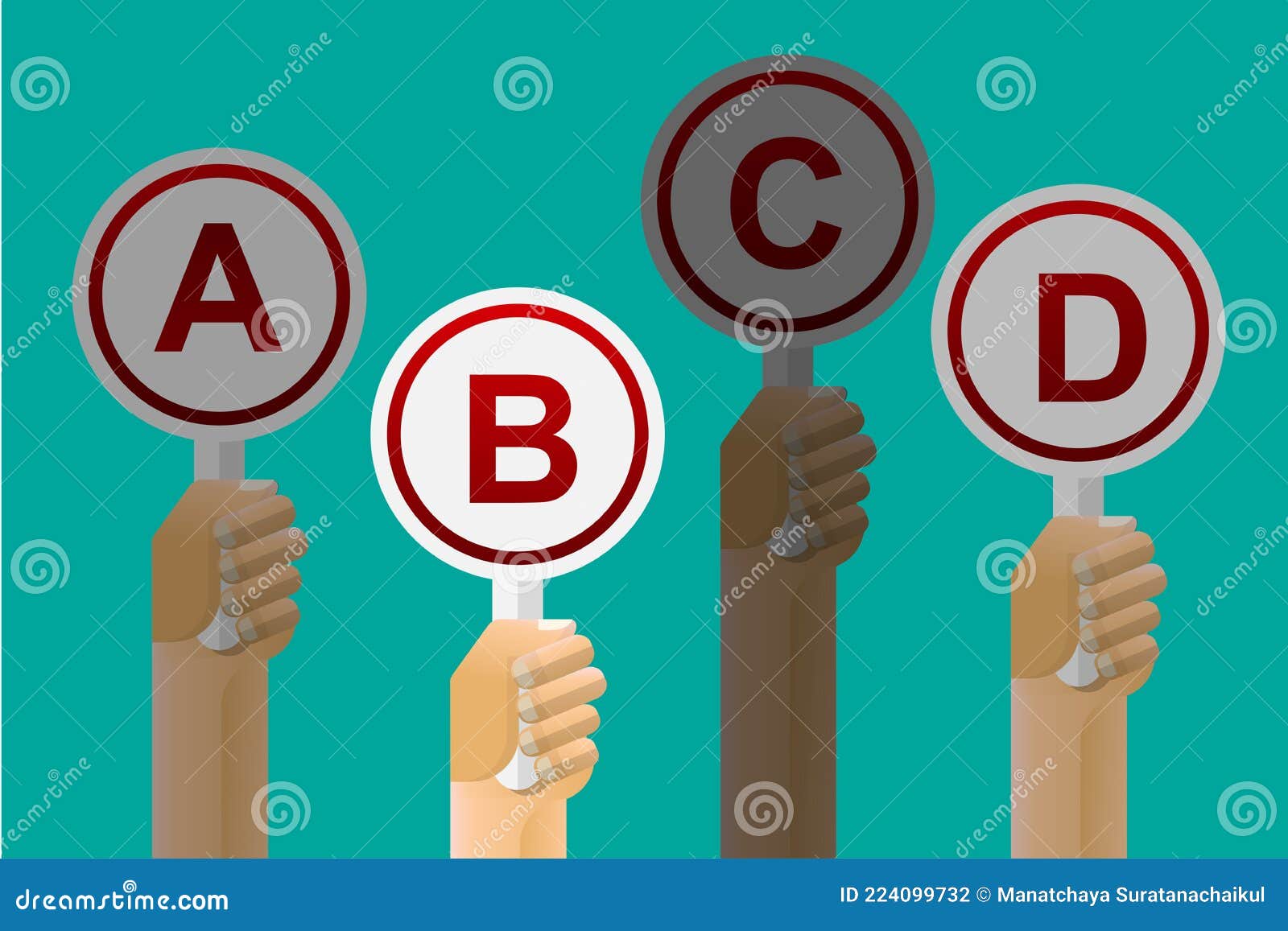 Hand Holding Answer Choice Sign, Select Answer Concept Vector ...