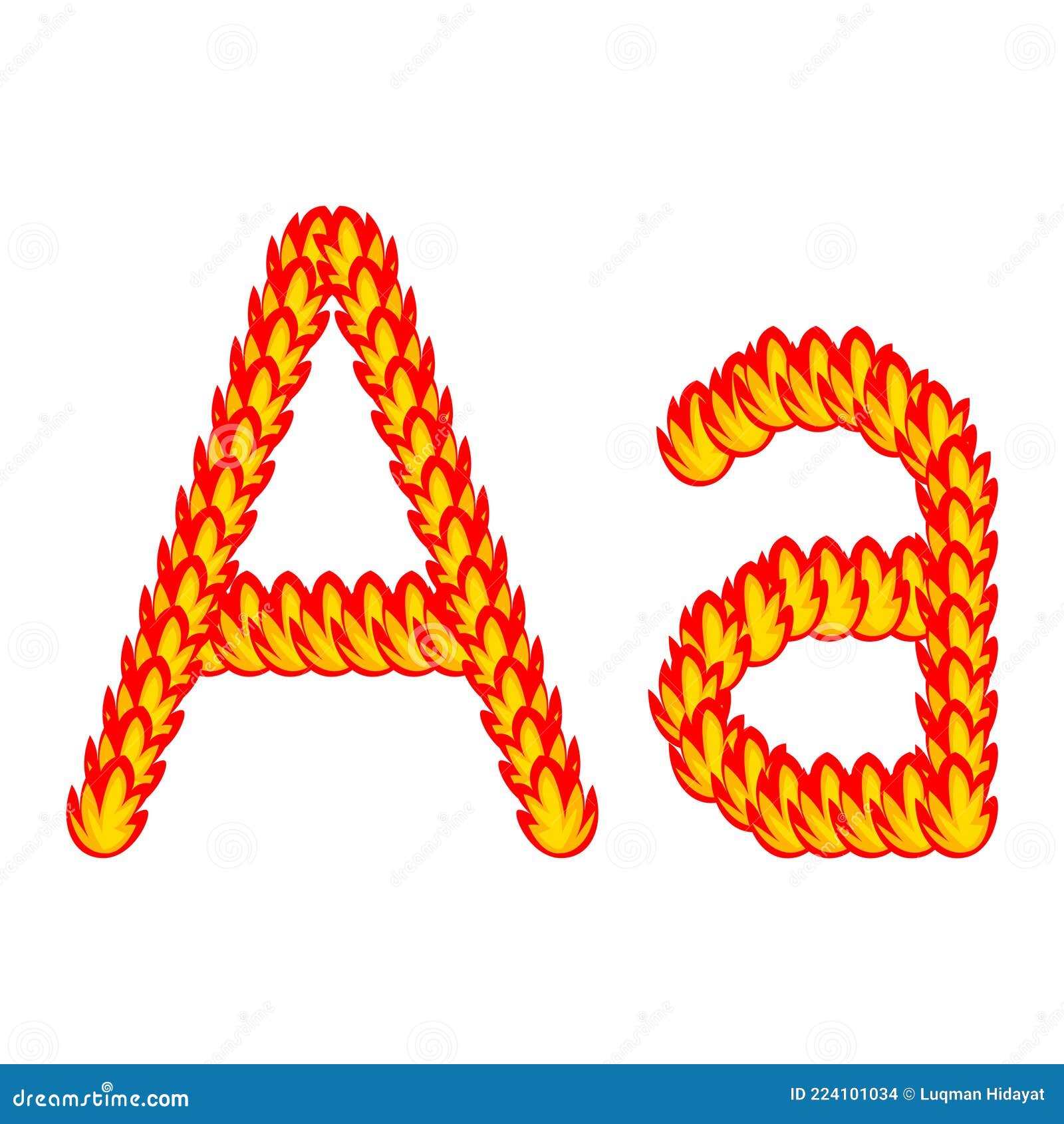 Vector Cartoon of `a` Alphabet Letter in the Shape of Hot Fire Stock ...
