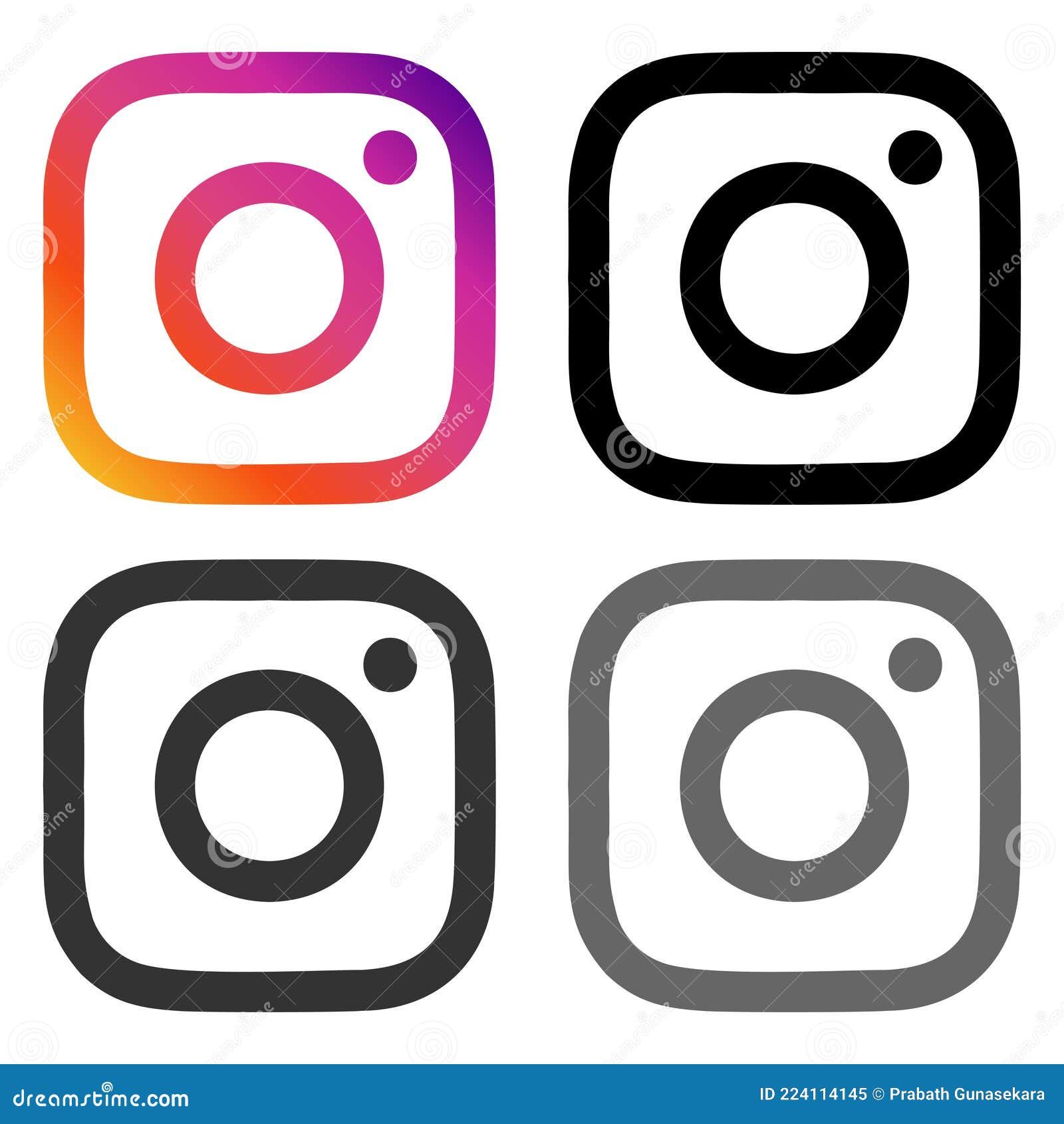 High Resolution Image of Black & Coloured Instagram Icon Editorial ...