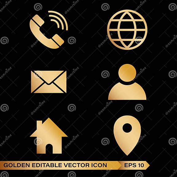 Luxury Contact Information Icons Vector Stock Vector - Illustration of ...