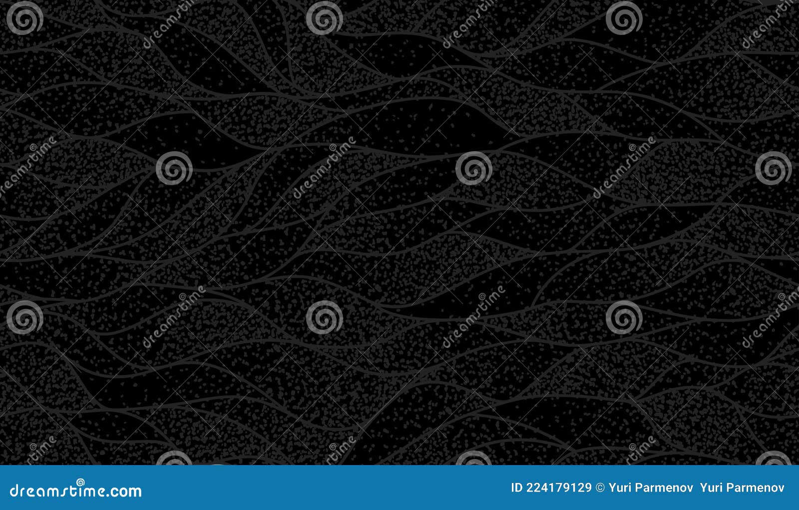 Curly Waves Tracery, Black Curved Lines, Stylized Abstract Petals ...