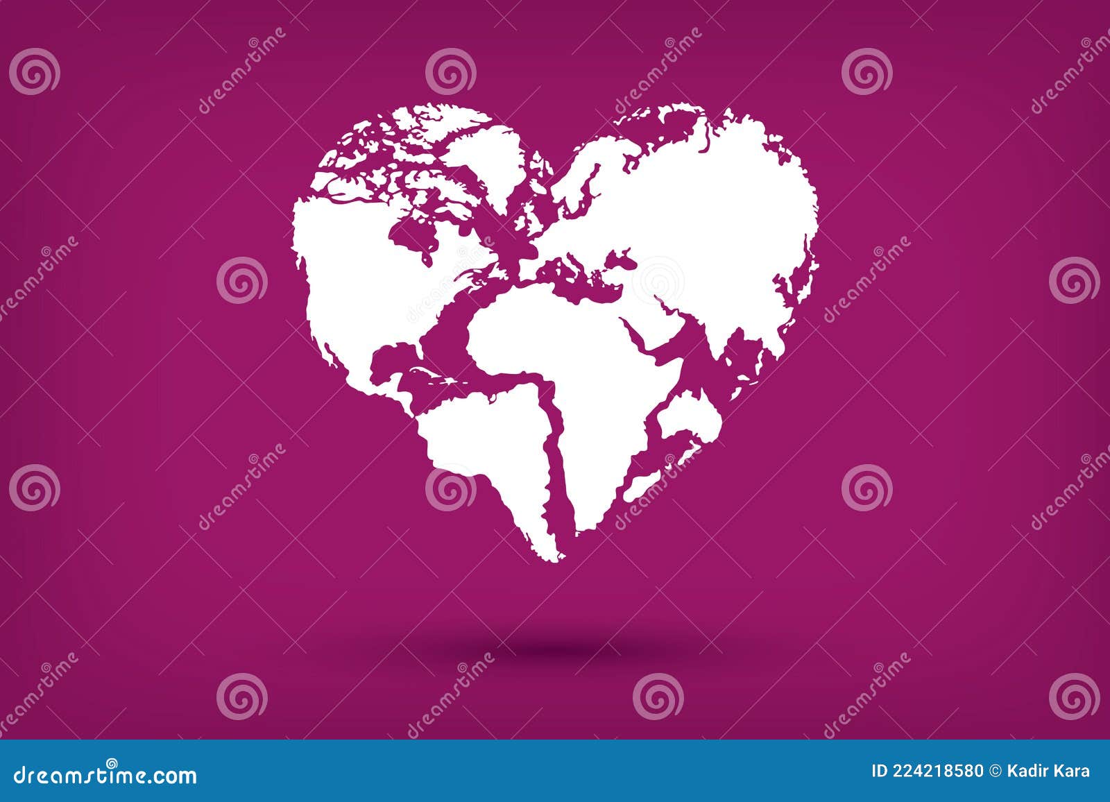 Heart World, World and Love, Happy World Map Stock Vector ...