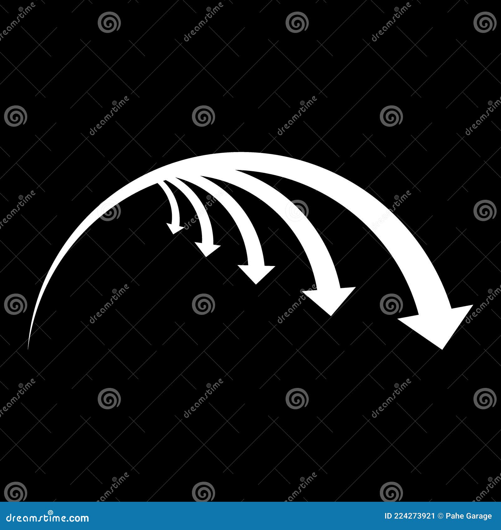 Five Arrows Down Simple Vector Flat Icon Stock Vector - Illustration of ...