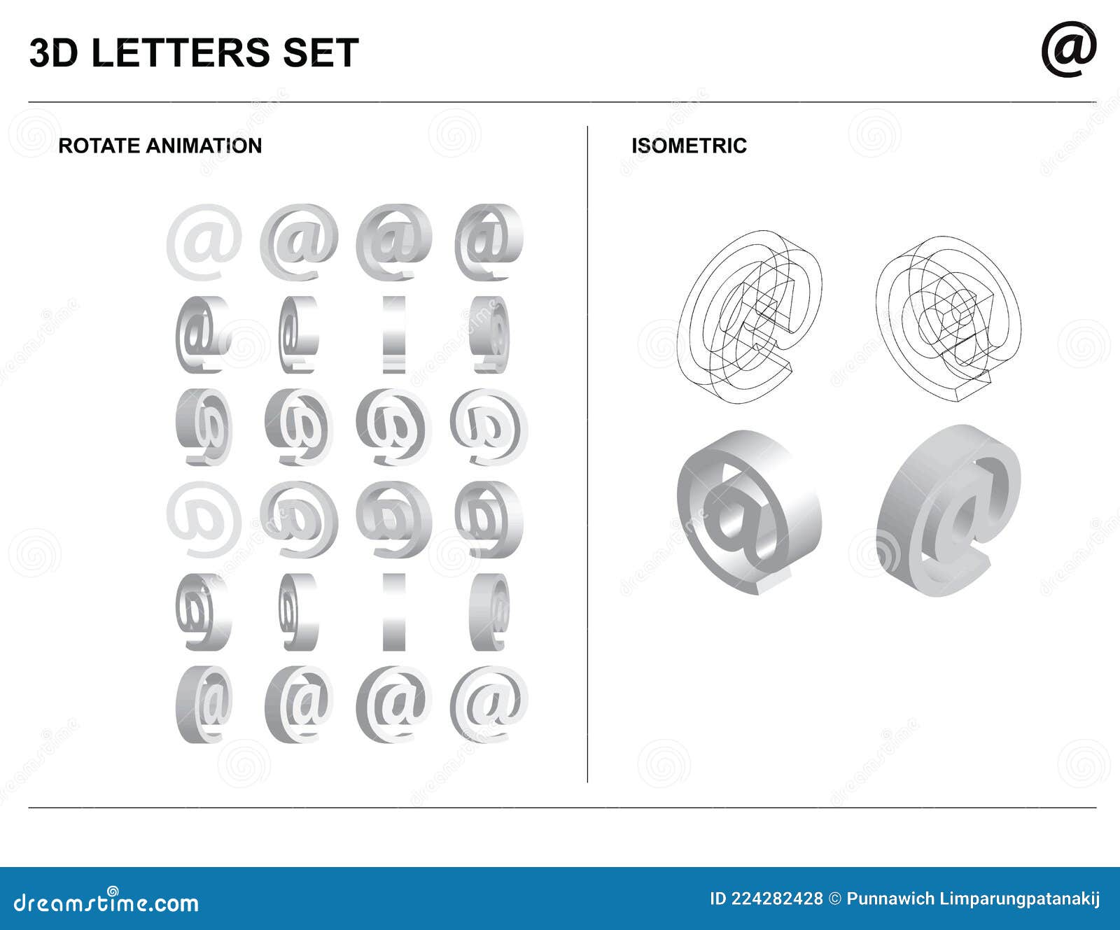 3d Address Sign Alphabet Letters Set Animate Isometric Wireframe Vector ...