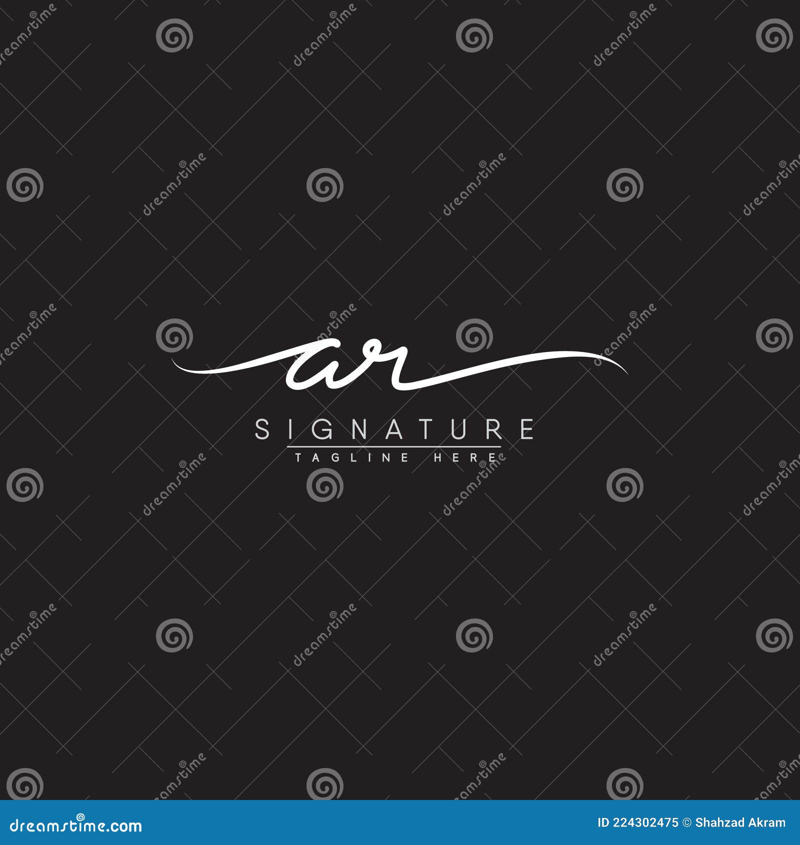 Initial Letter AR Logo - Handwritten Signature Logo for Alphabet a and ...