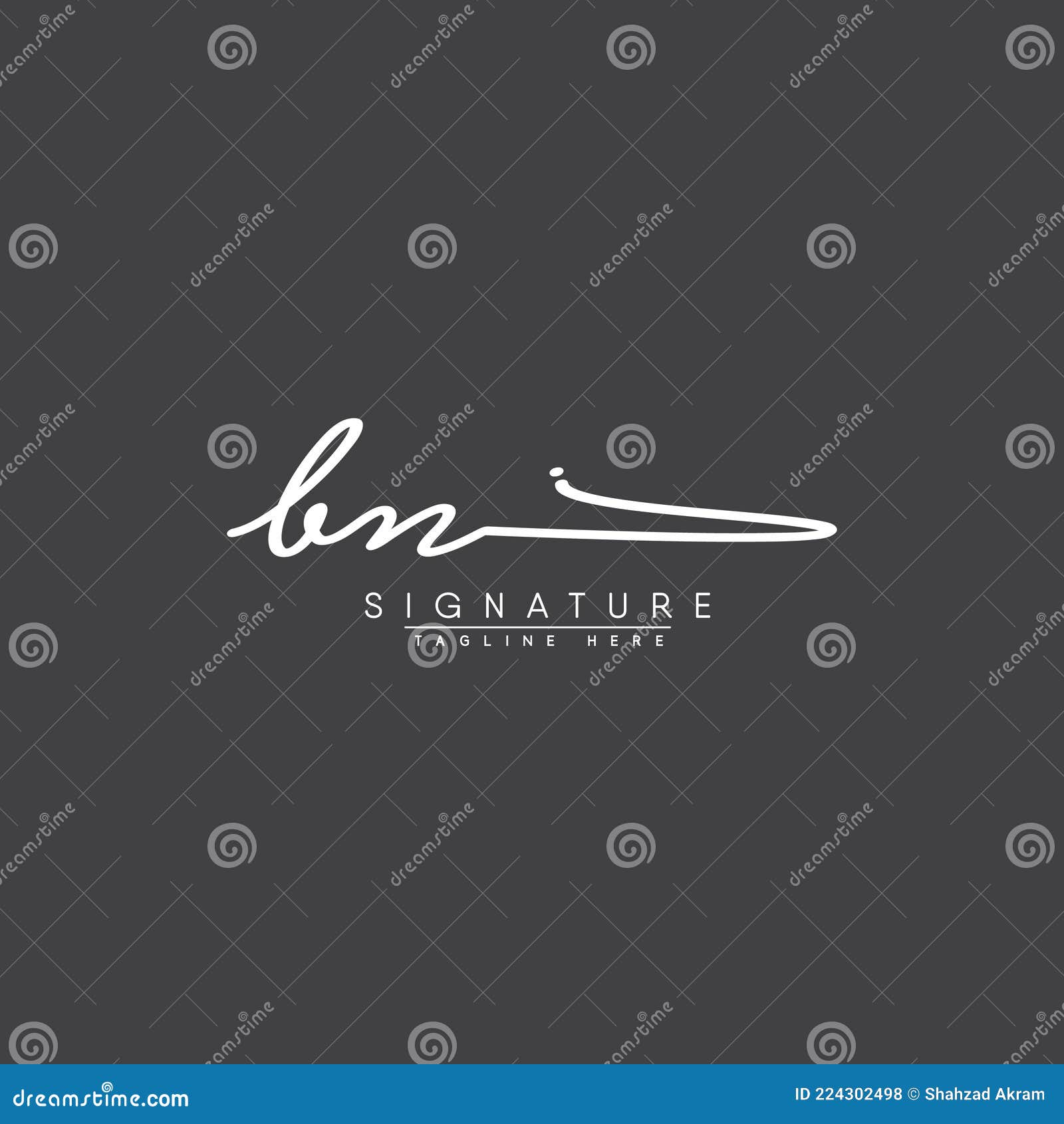 Initial Letter BN Logo - Handwritten Signature Logo for Alphabet B and ...