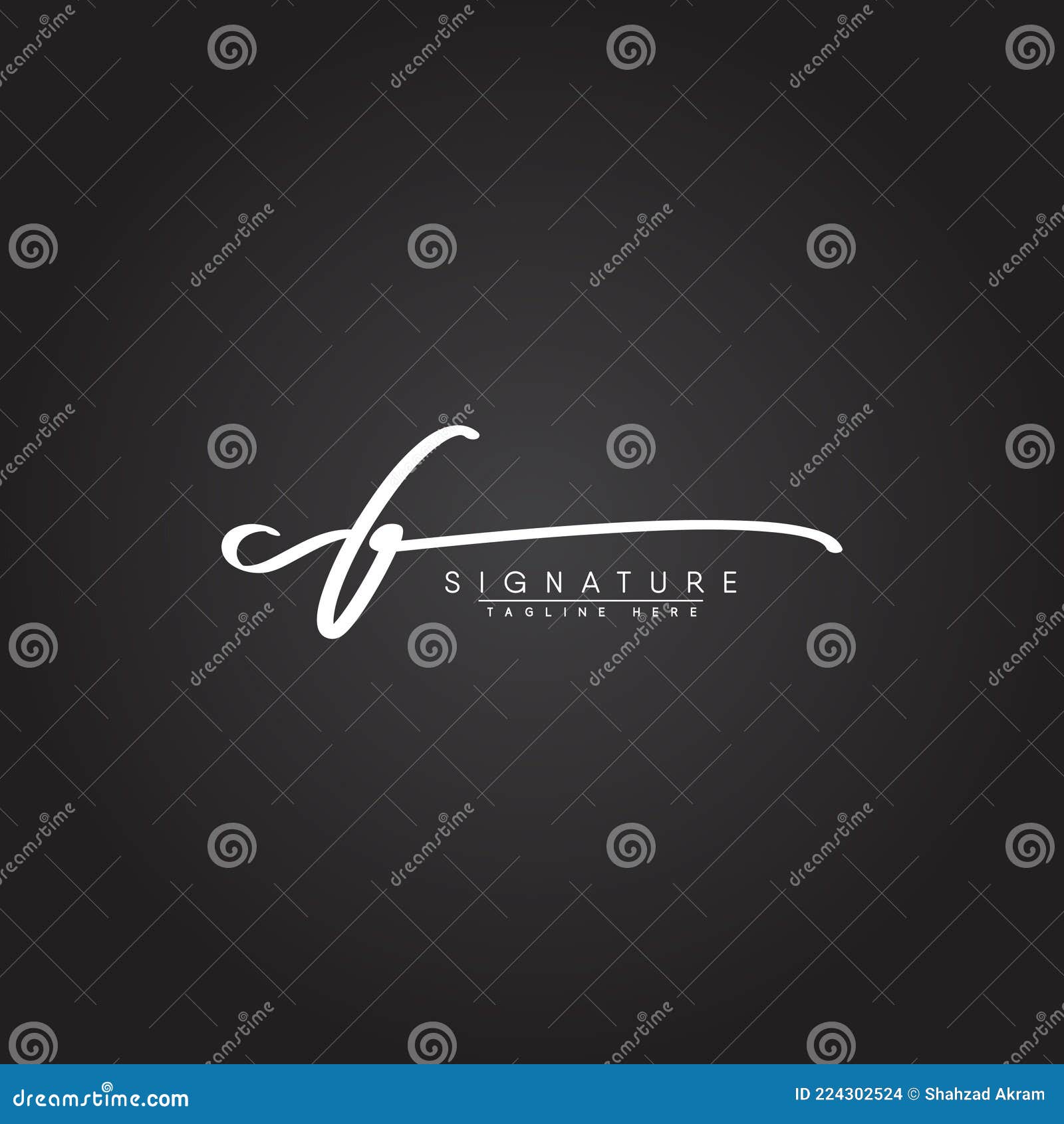 Initial Letter CF Logo - Handwritten Signature Logo for Alphabet C and ...