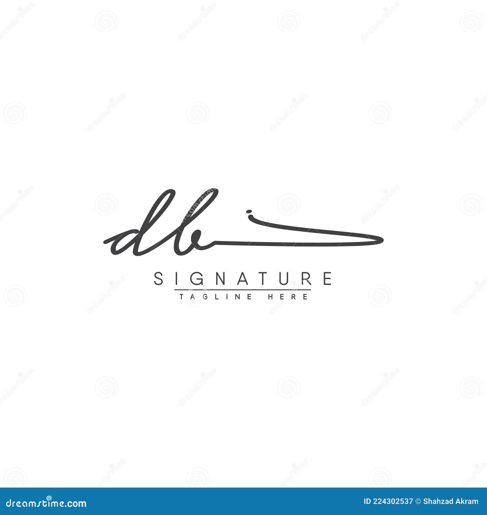 Initial Letter DB Logo - Handwritten Signature Logo for Alphabet D and ...
